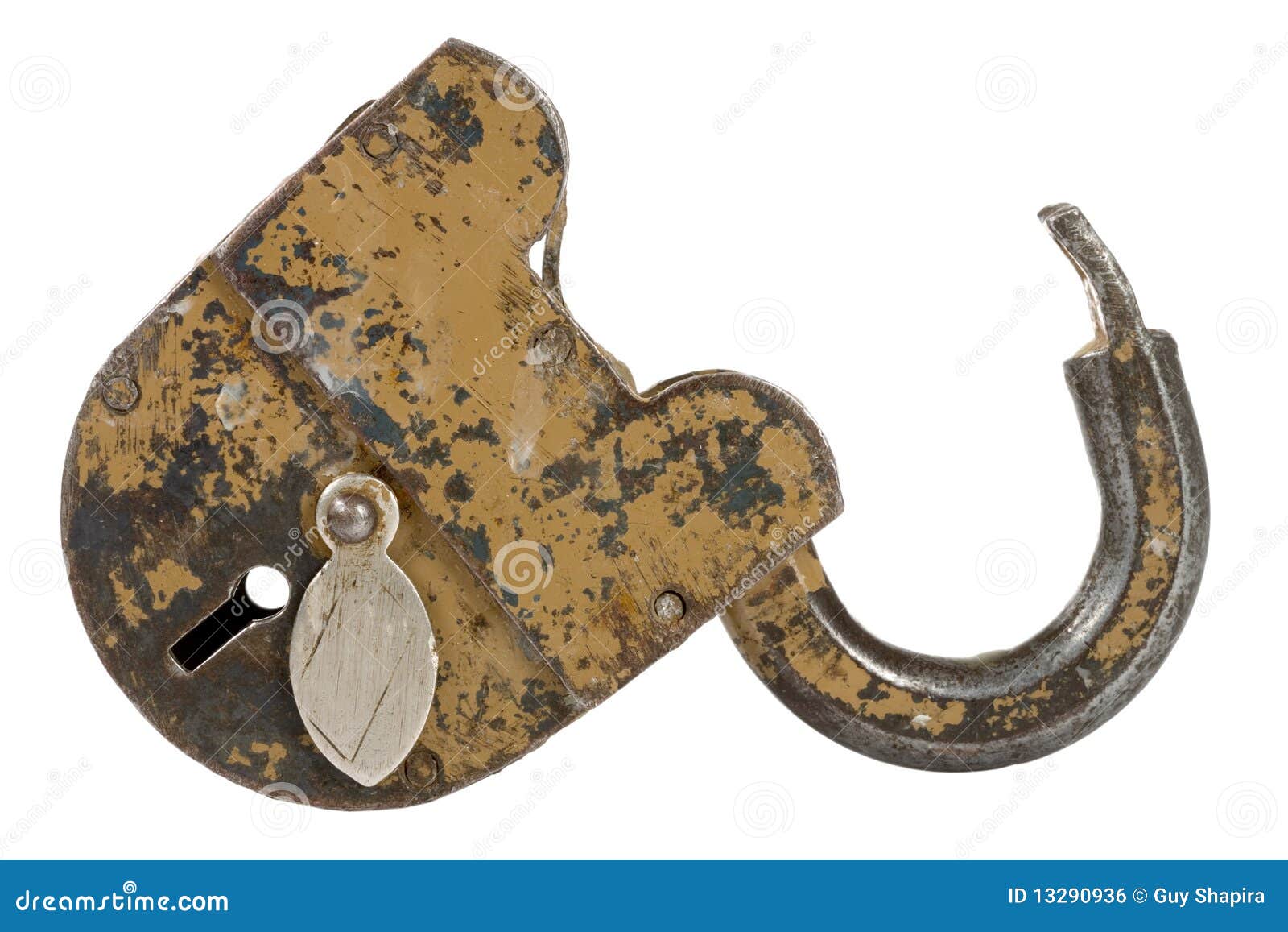 Old Padlock Isolated on White Stock Photo - Image of open, security ...