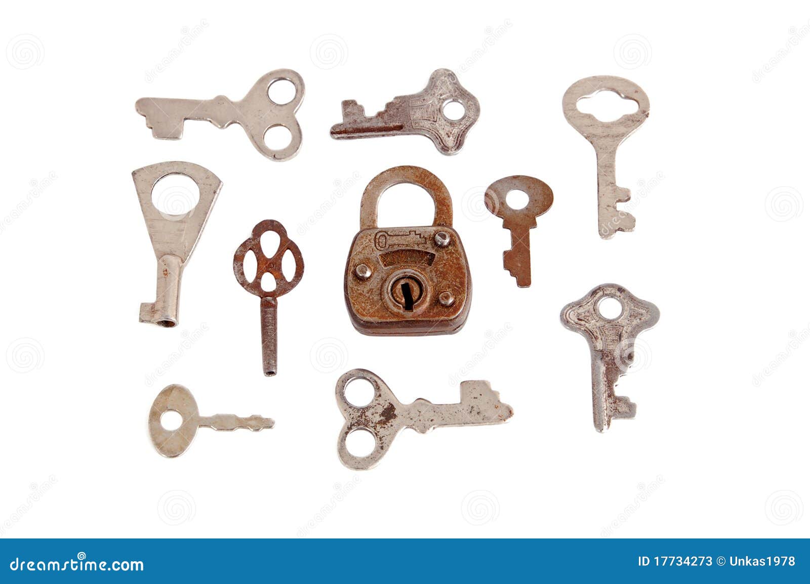 Old padlock and key stock image. Image of closeup, antique - 17734273