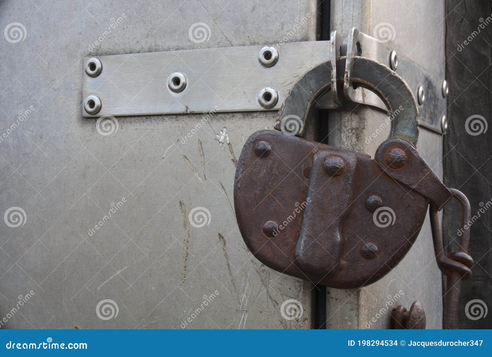 Old Padlock Rusty Metal Door Security Heavy Metal Lock Stock Photo ...