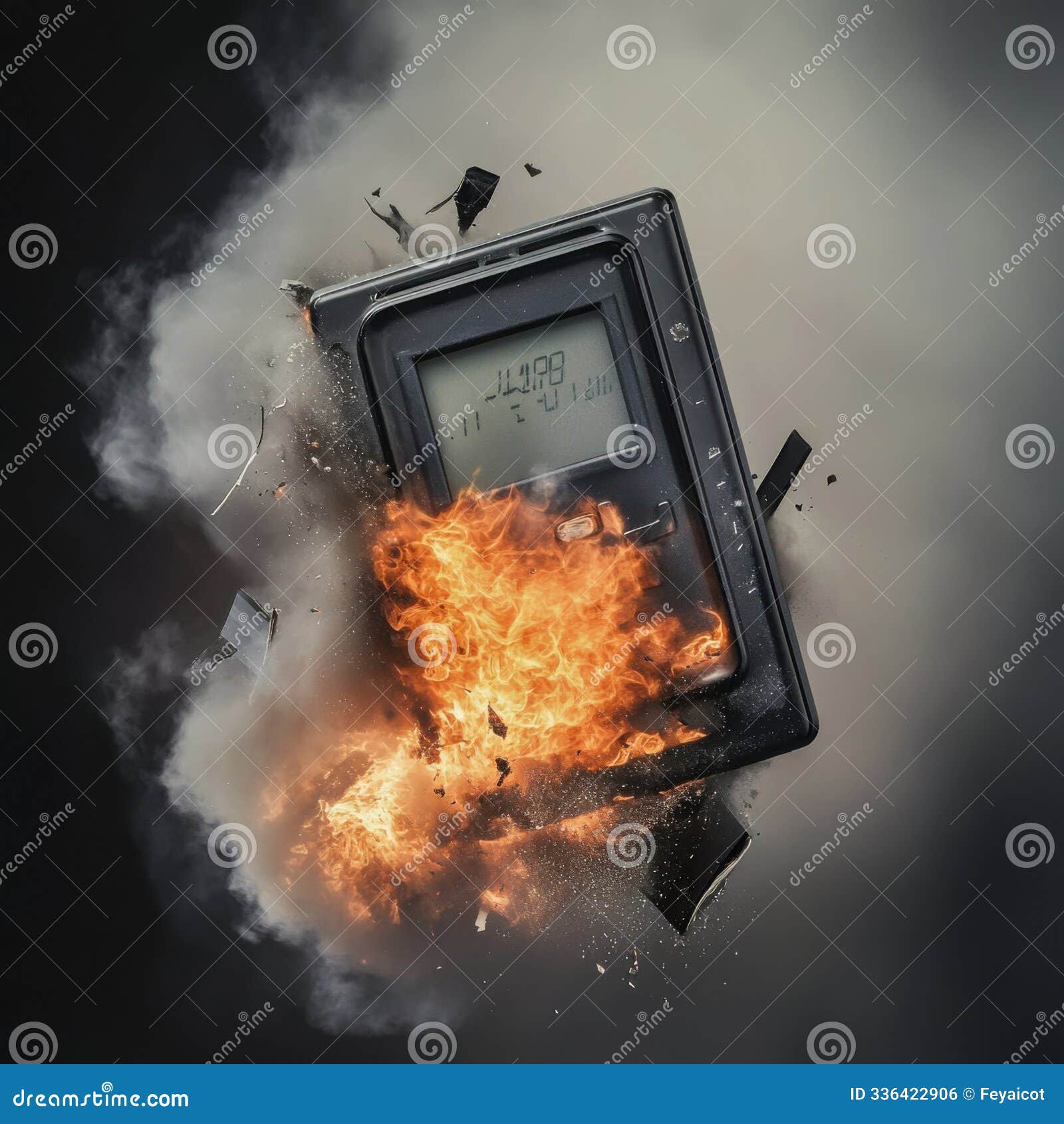An old pager explodes stock illustration. Illustration of black - 336422906
