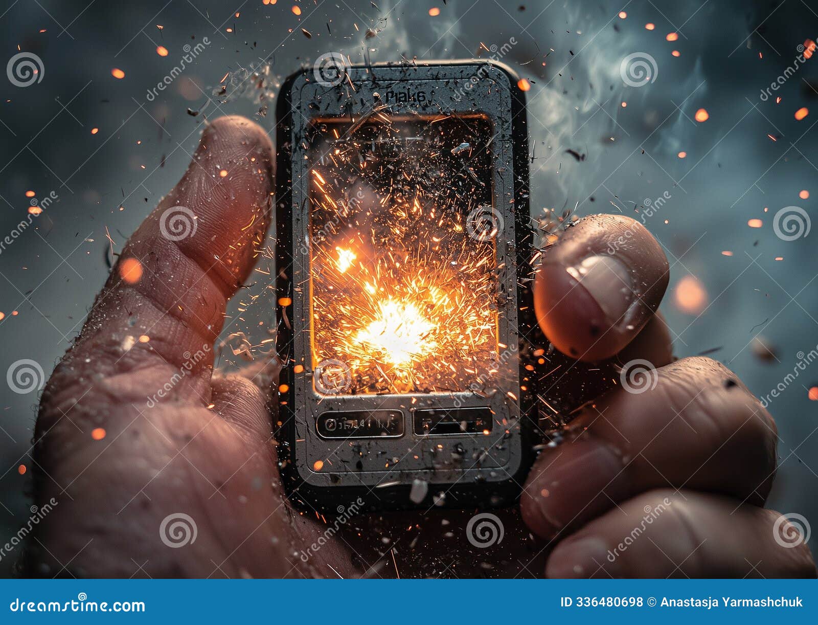 An Old Pager Suddenly Explodes in the Hands of a Man on a City Street ...