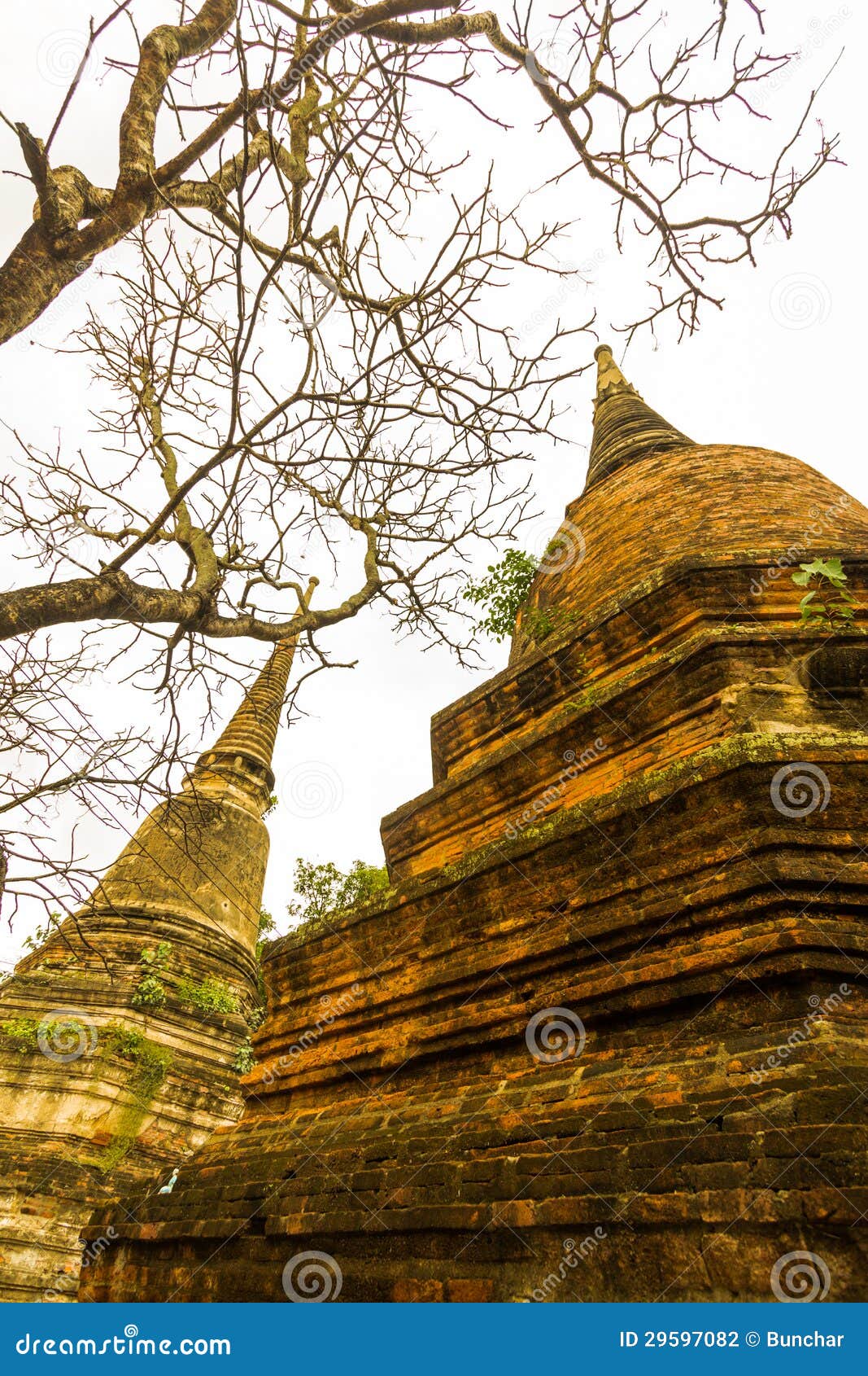 The Old Pagoda stock photo. Image of attraction, ayutthaya - 29597082