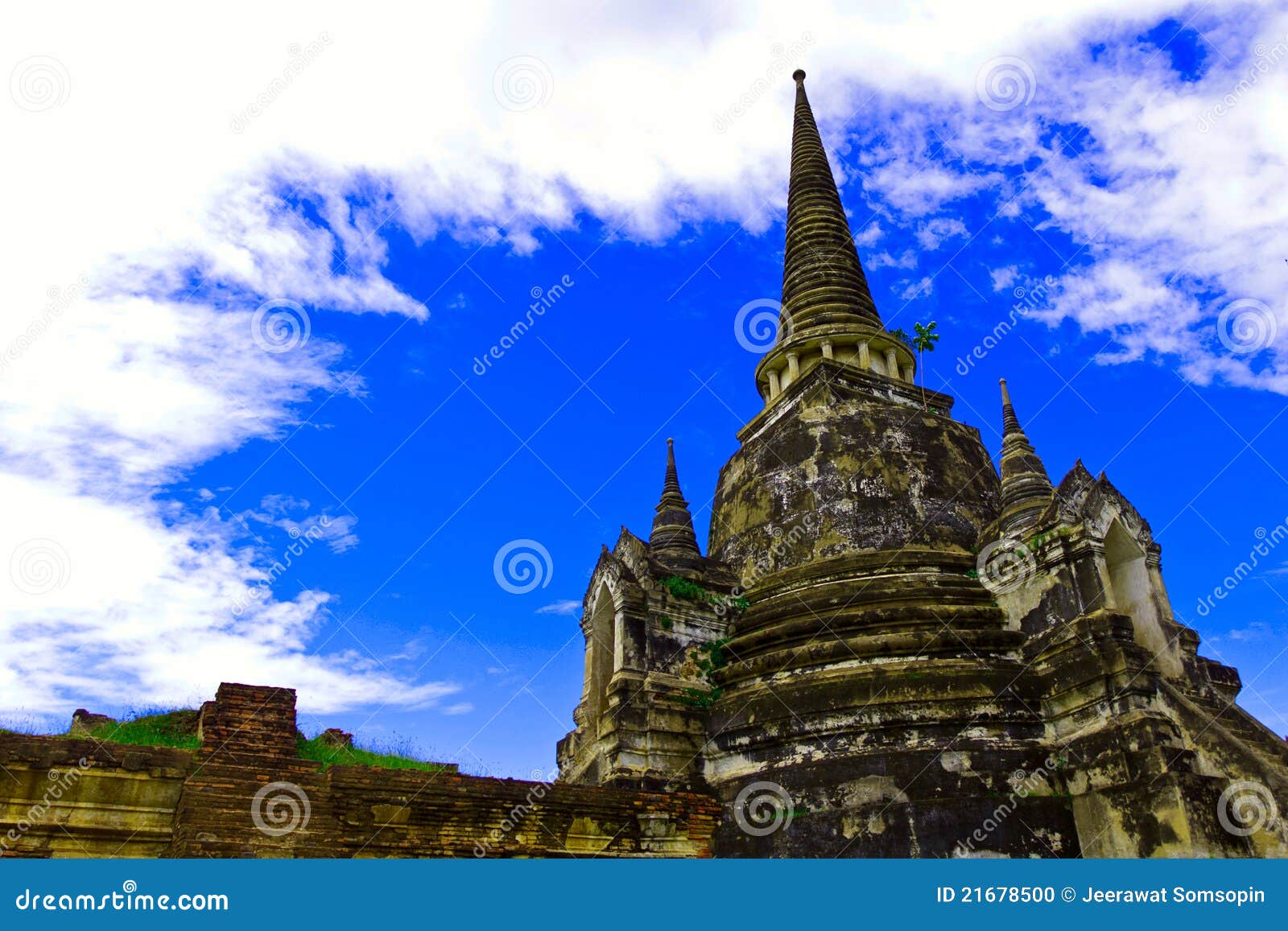 Old pagoda in ayothaya stock photo. Image of oriental - 21678500