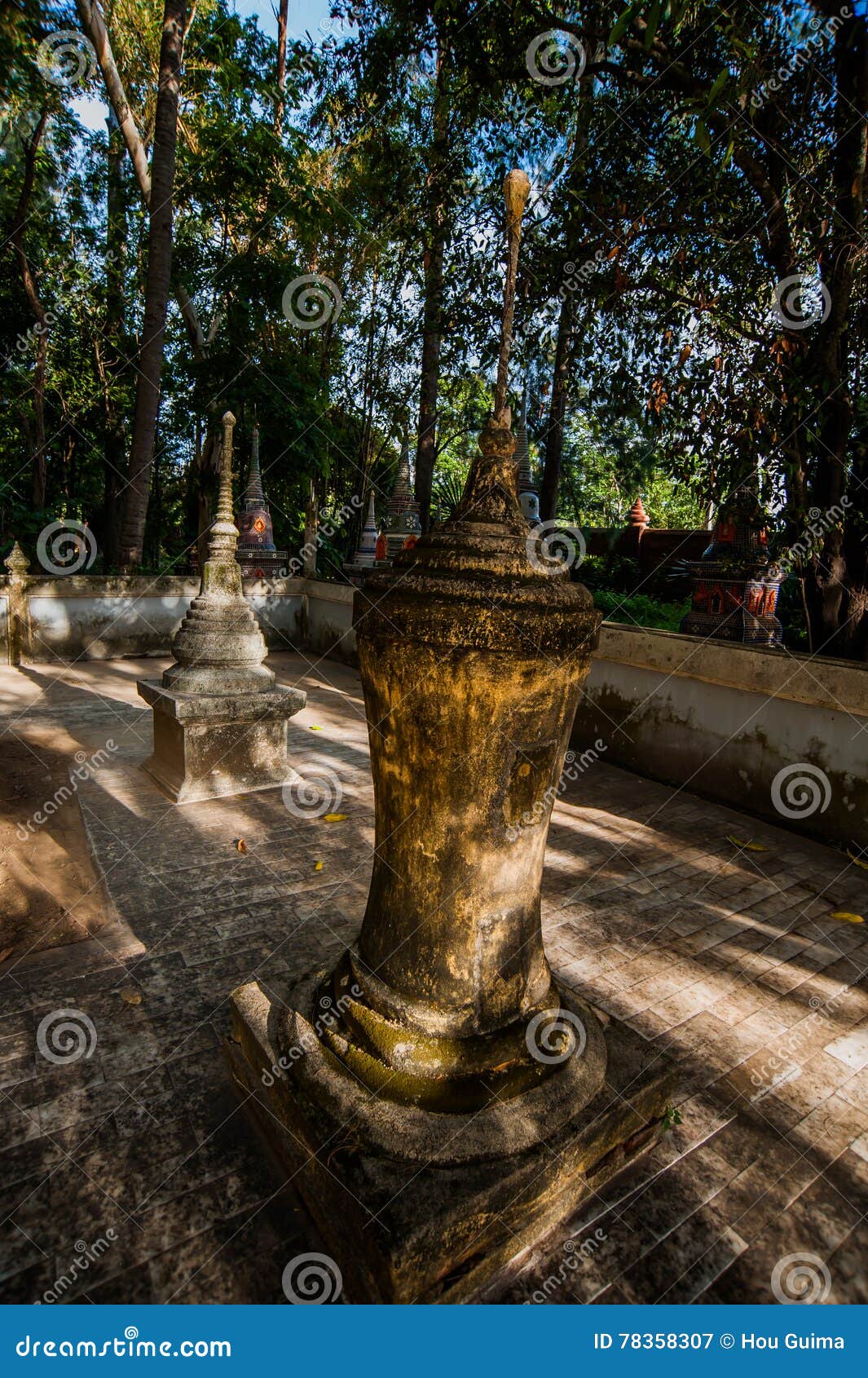 Old pagoda at Pamok temple stock image. Image of metal - 78358307