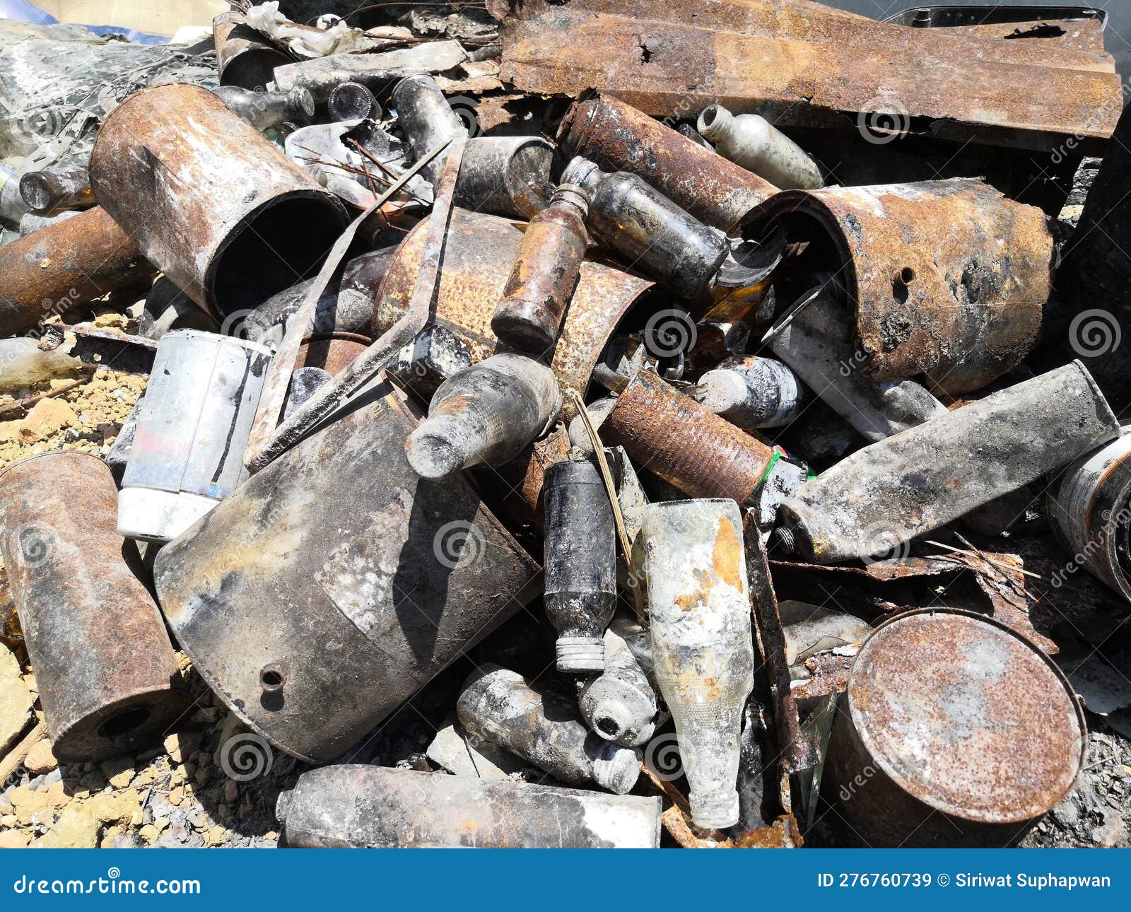 Burnt Paint Cans and Bottles Rust. Stock Image - Image of black, meal ...