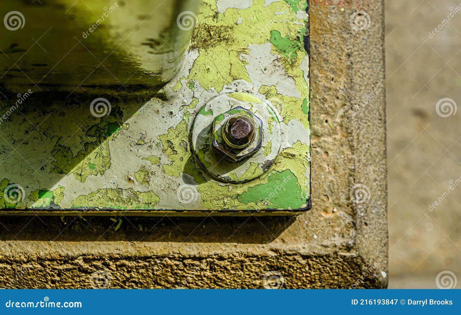 Old Paint on Rusty Bolt stock image. Image of layers - 216193847