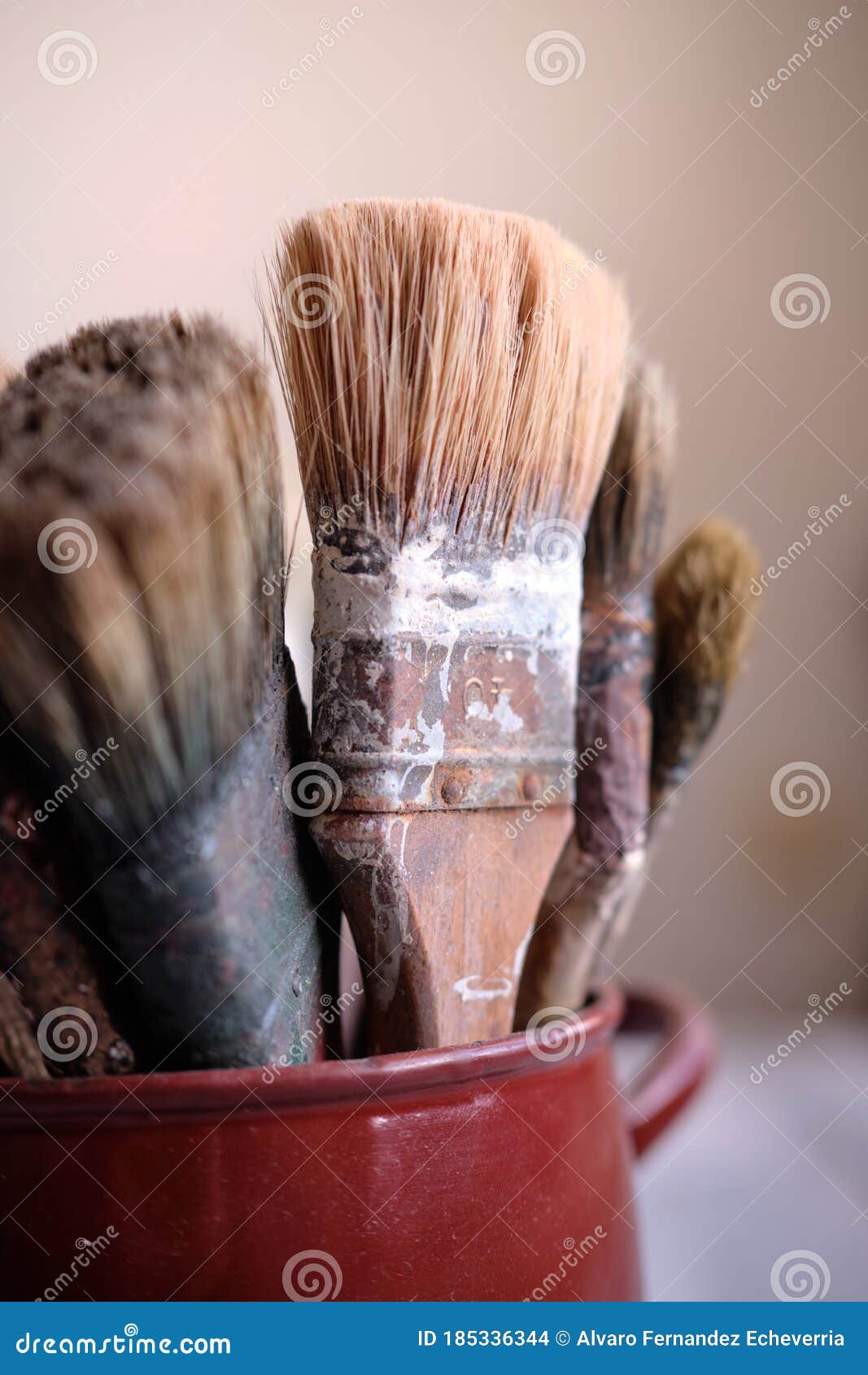 Old paintbrushes stock photo. Image of retro, space - 185336344