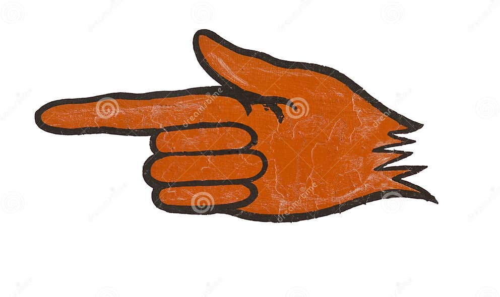 Old Painted Hand Pointing Sign Stock Image - Image of retro, grunge ...