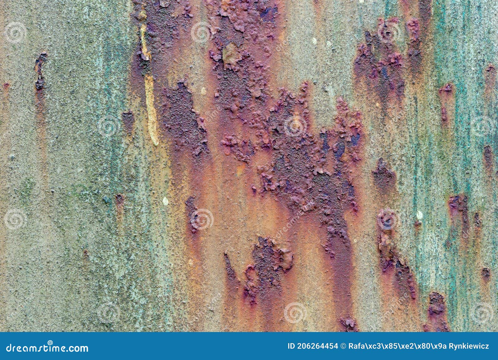 Old Painted Metal Texture with Traces of Rust Stock Photo - Image of ...