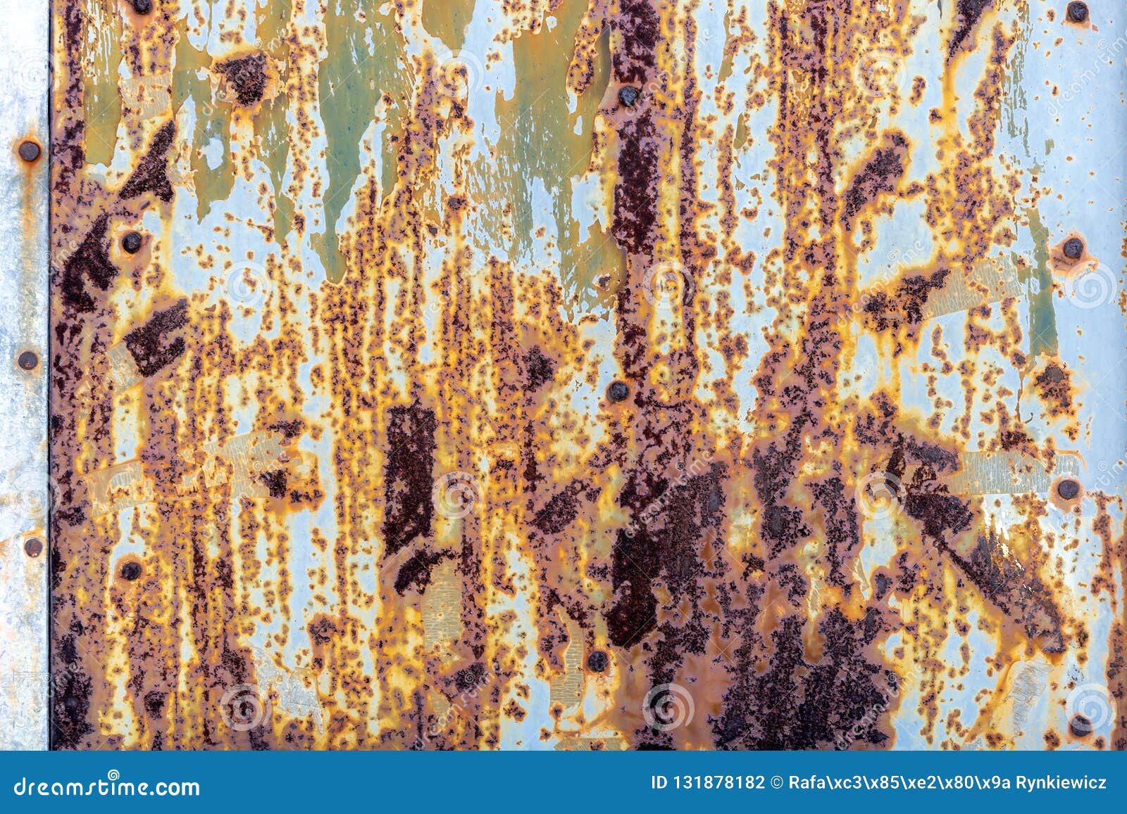 Old Painted Metal Texture with Traces of Rust Stock Photo - Image of ...
