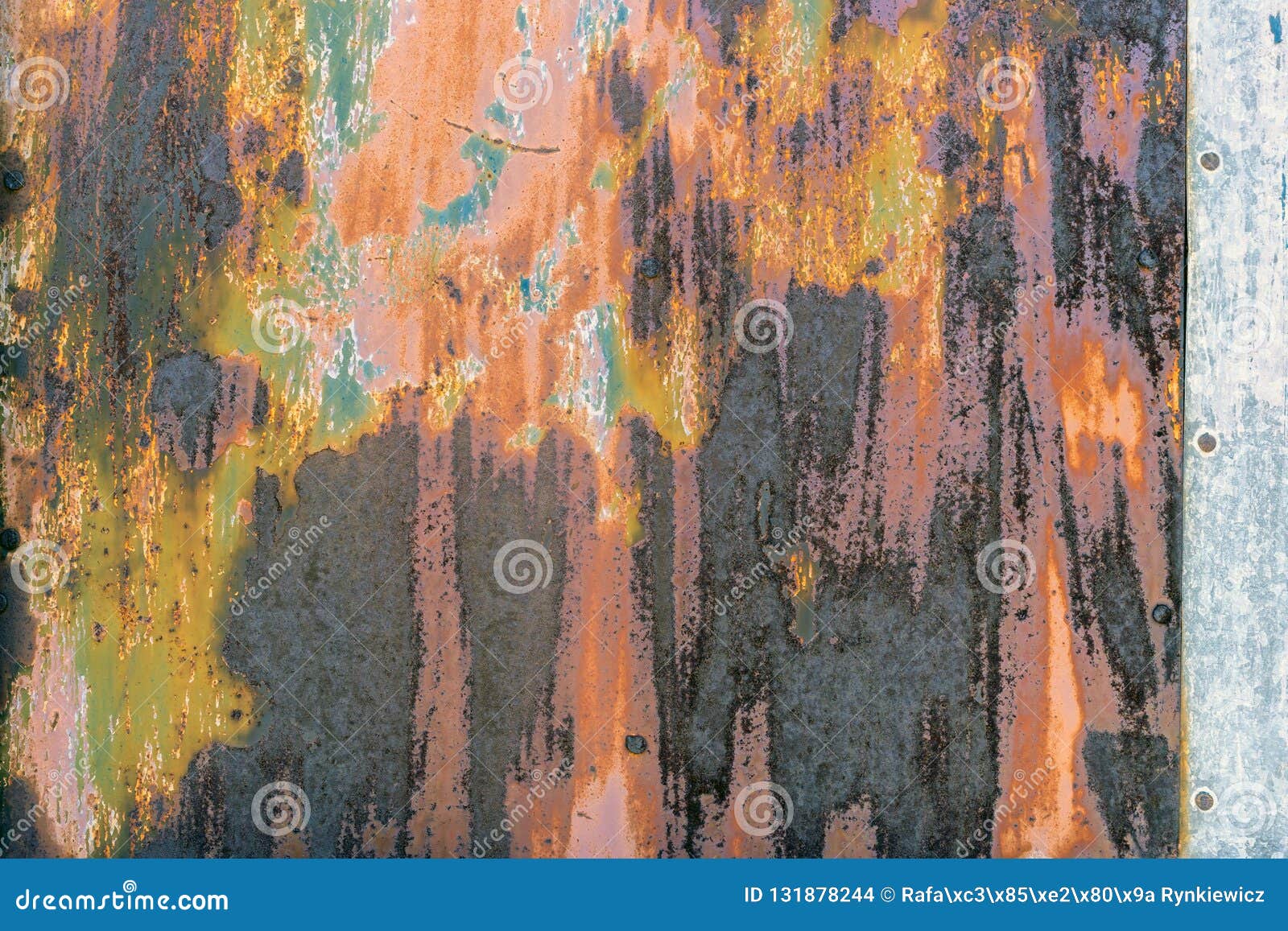 Old Painted Metal Texture with Traces of Rust Stock Photo - Image of ...