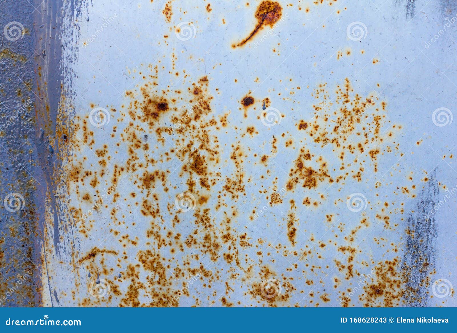 An Old Painted Sheet of Metal with Spots and Streaks of Rust Stock ...