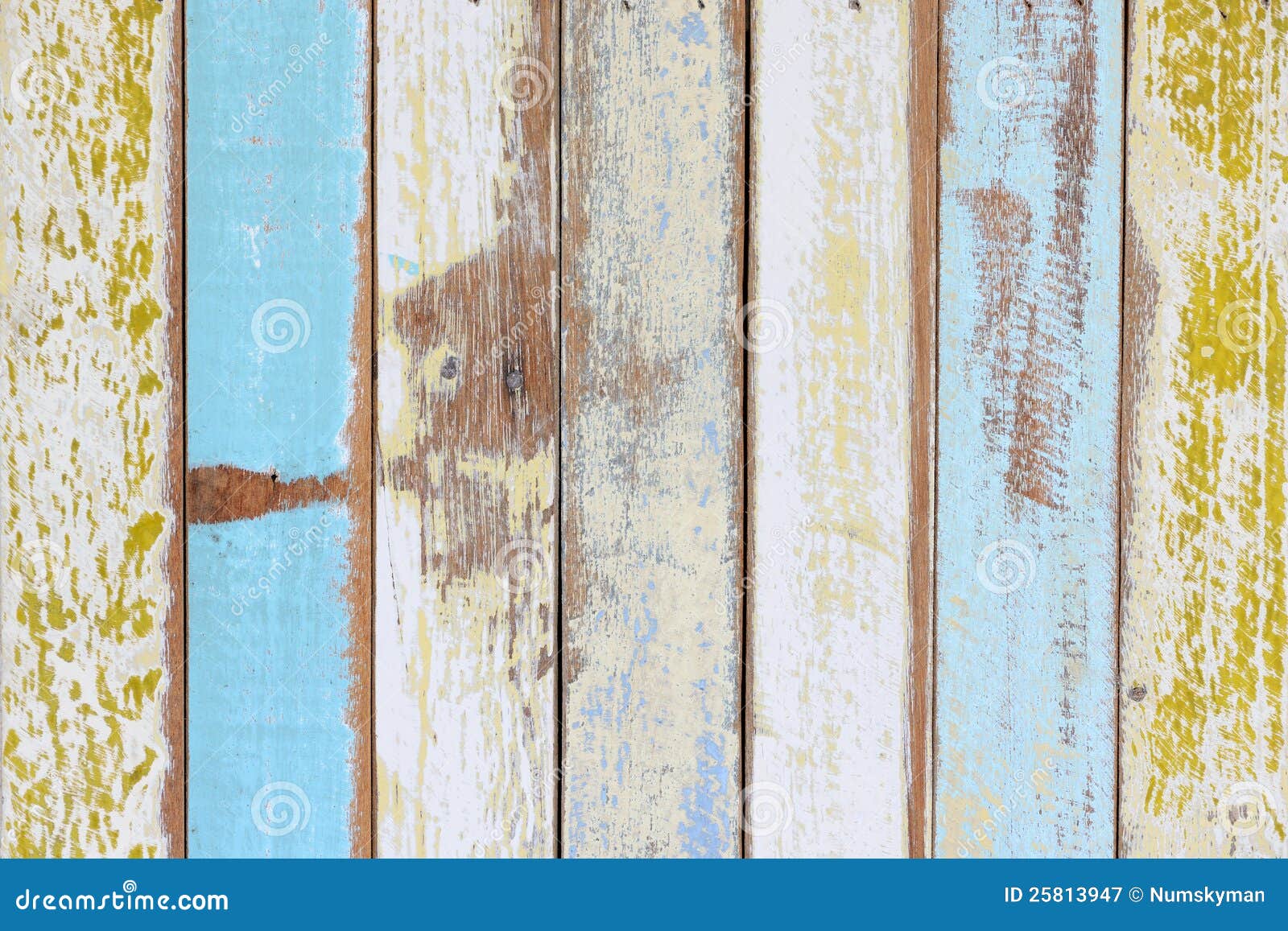 Painted Wooden Planks And Sectional Tree Structure Used As A Base And ...