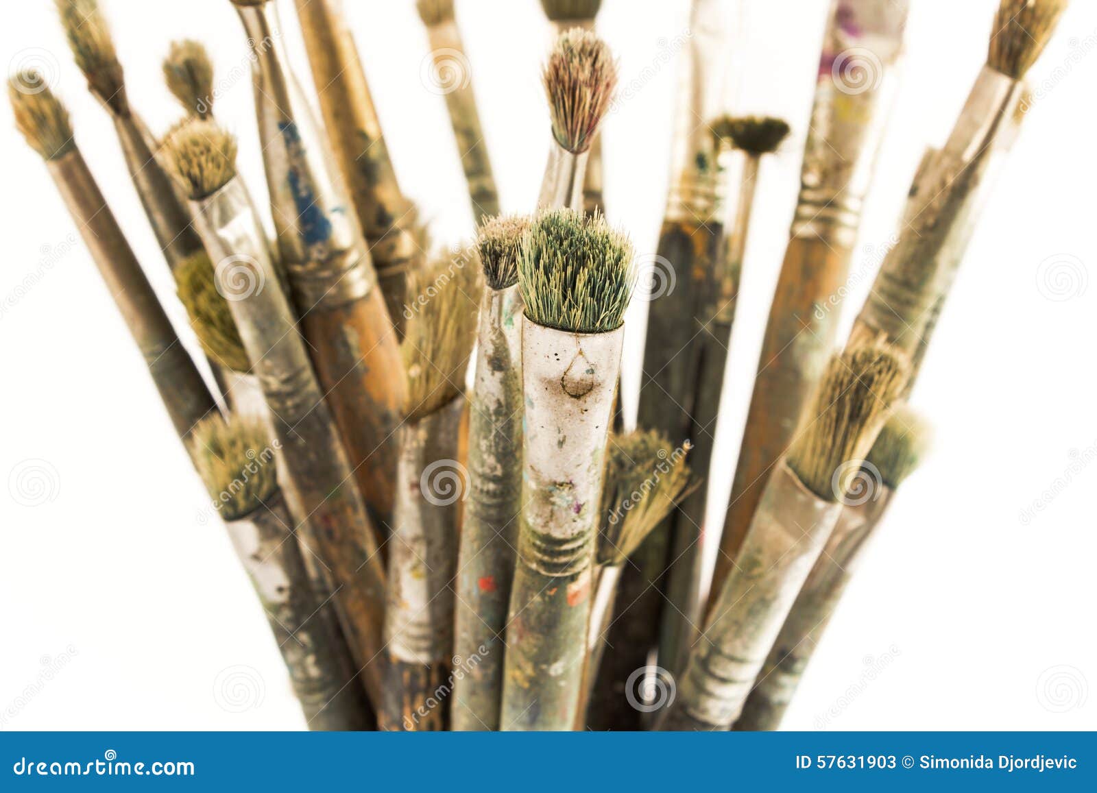 Old painting brushes stock image. Image of brushes, studio - 57631903