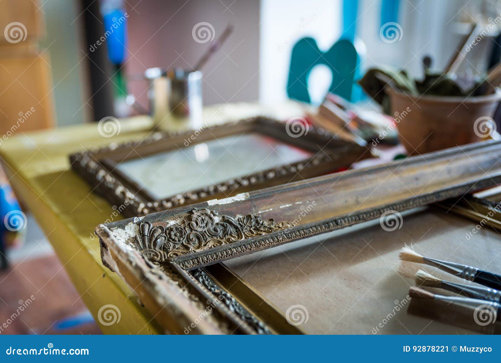 Old paintings frames stock image. Image of artist, drawing - 92878221