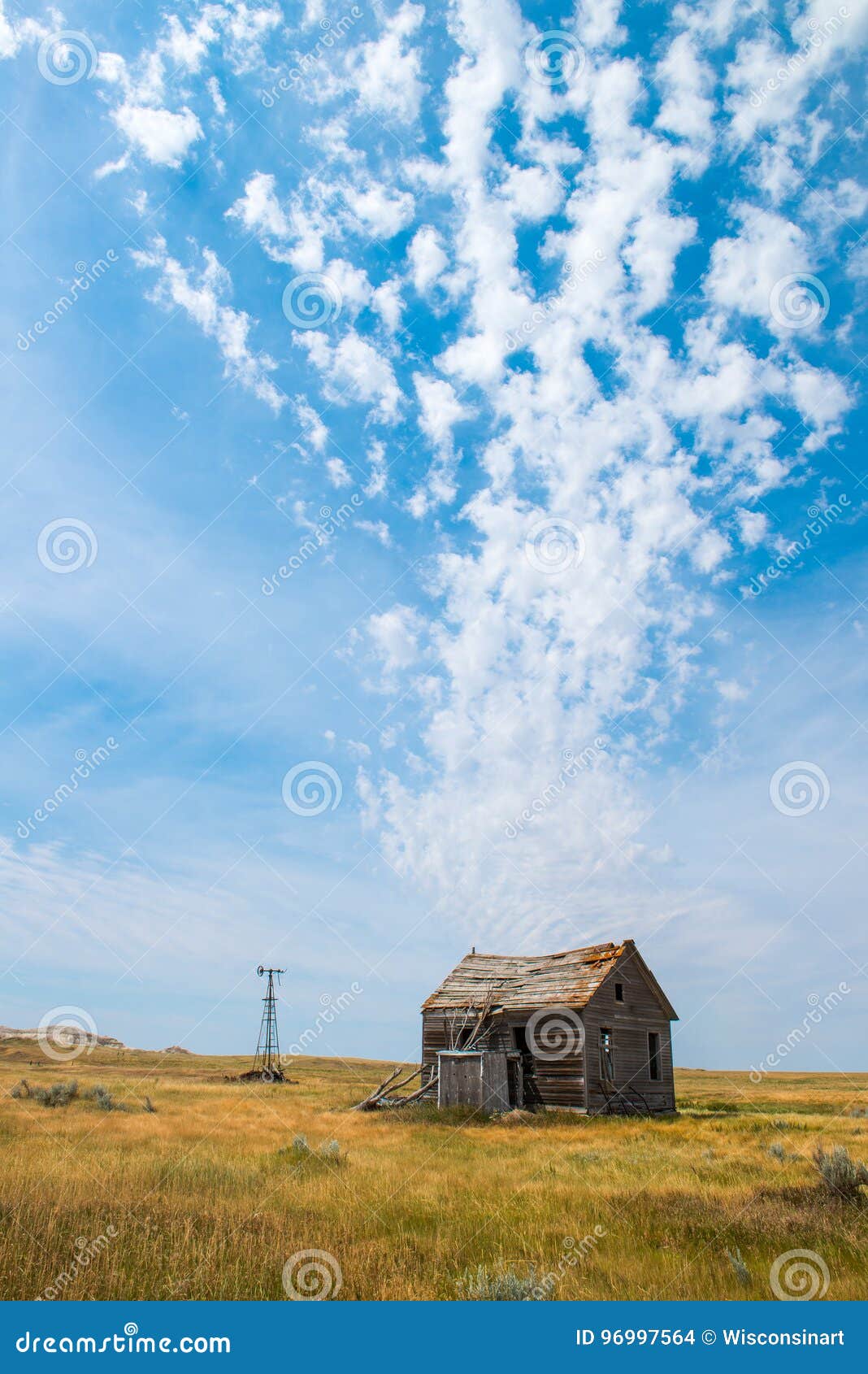 Old Pairie Cabin, Farm, Clouds Stock Photo - Image of ruins, vintage ...
