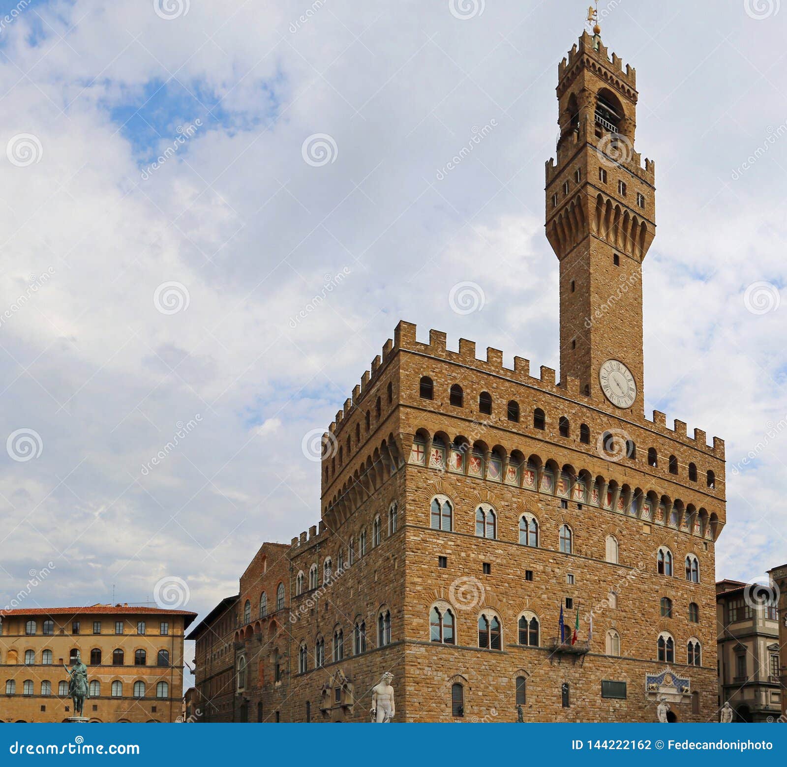Old Palace in Florence with Tower Stock Photo - Image of della ...