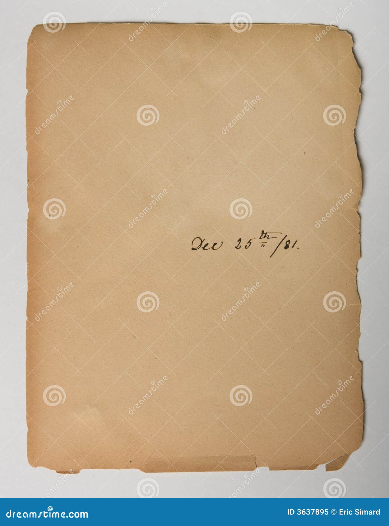 Old Paper stock image. Image of tattered, document, single - 3637895