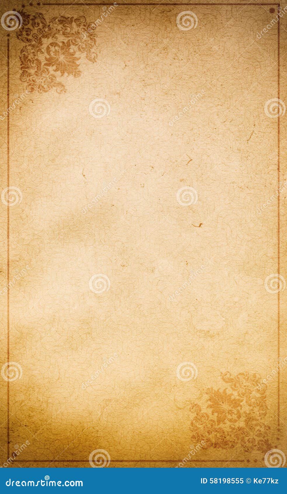 Old Paper Backdrop with Old-fashioned Decorative Border. Stock Image ...