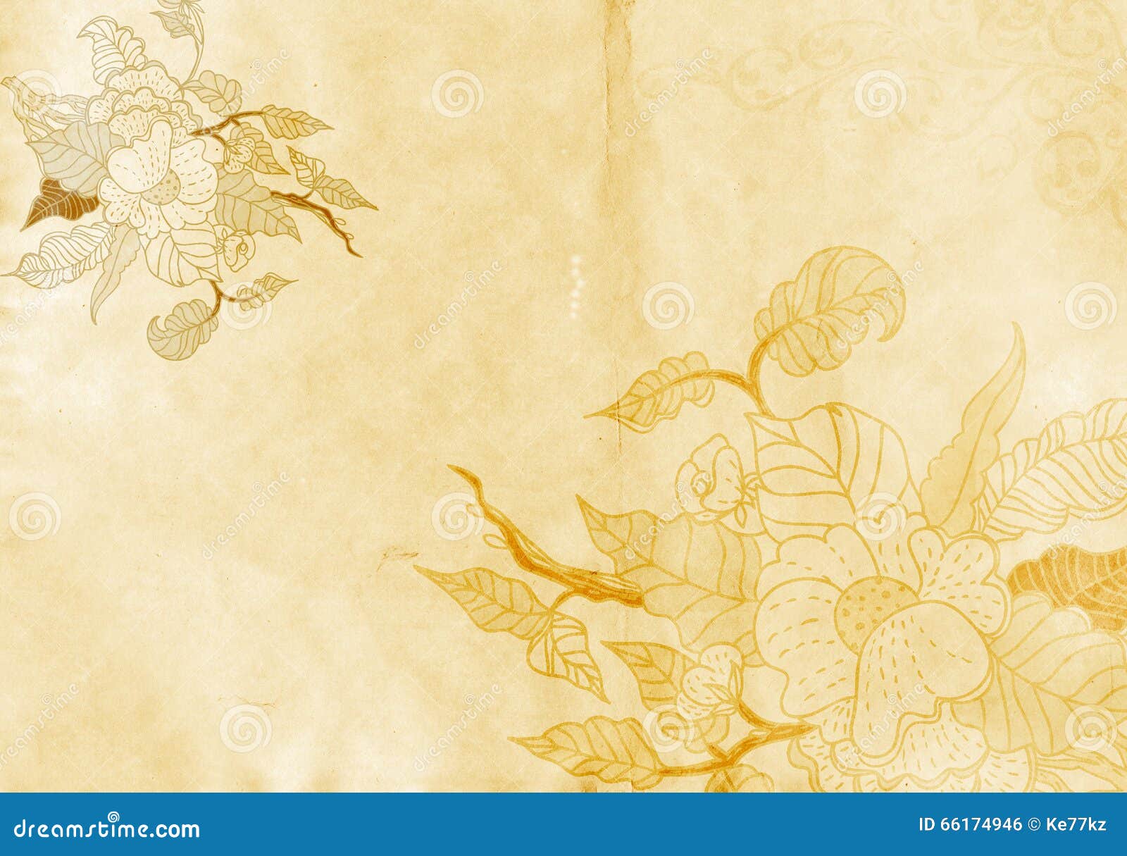 Old Paper Background with Flowers. Stock Photo - Image of spotted ...