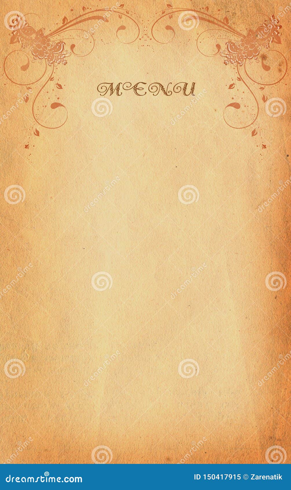 Old Paper Background Postcard for the Menu Stock Illustration ...