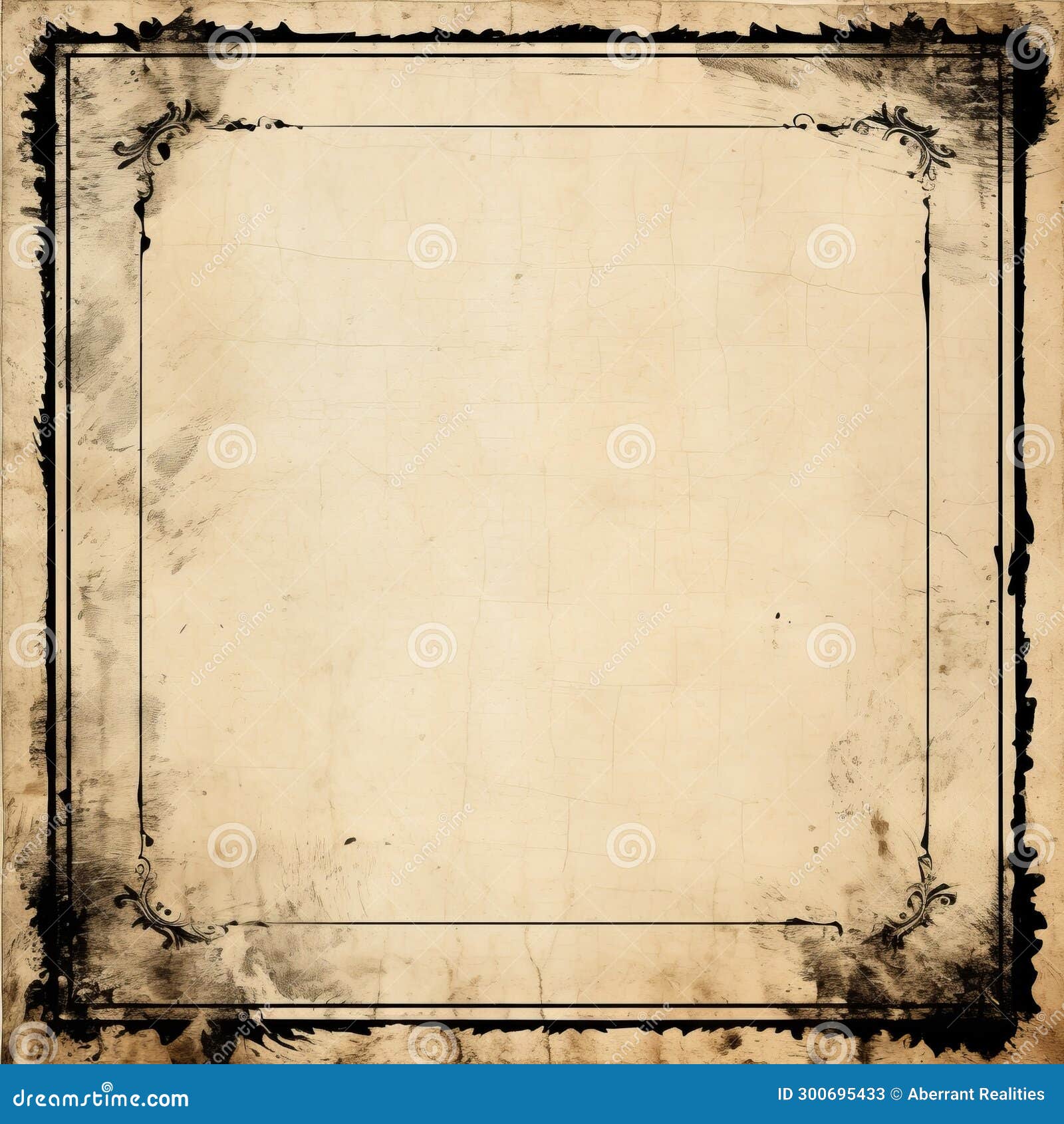 An Old Paper Background with a Square Frame Stock Illustration ...