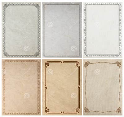 Old Paper Background Texture with Vintage Frame Border Stock Image ...