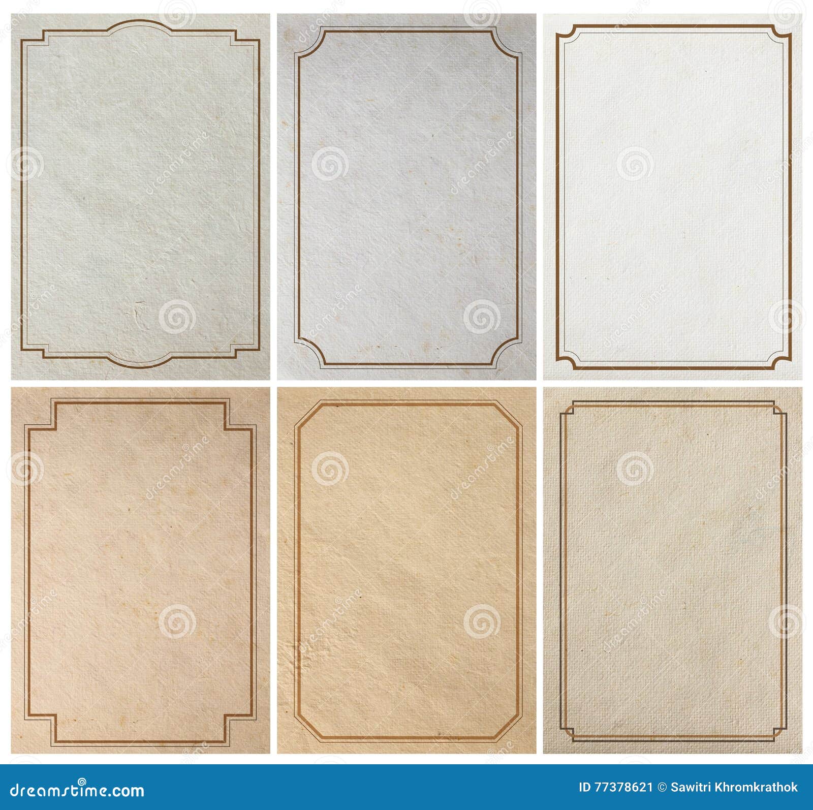 Old Paper Background Texture with Vintage Frame Border Stock Image ...