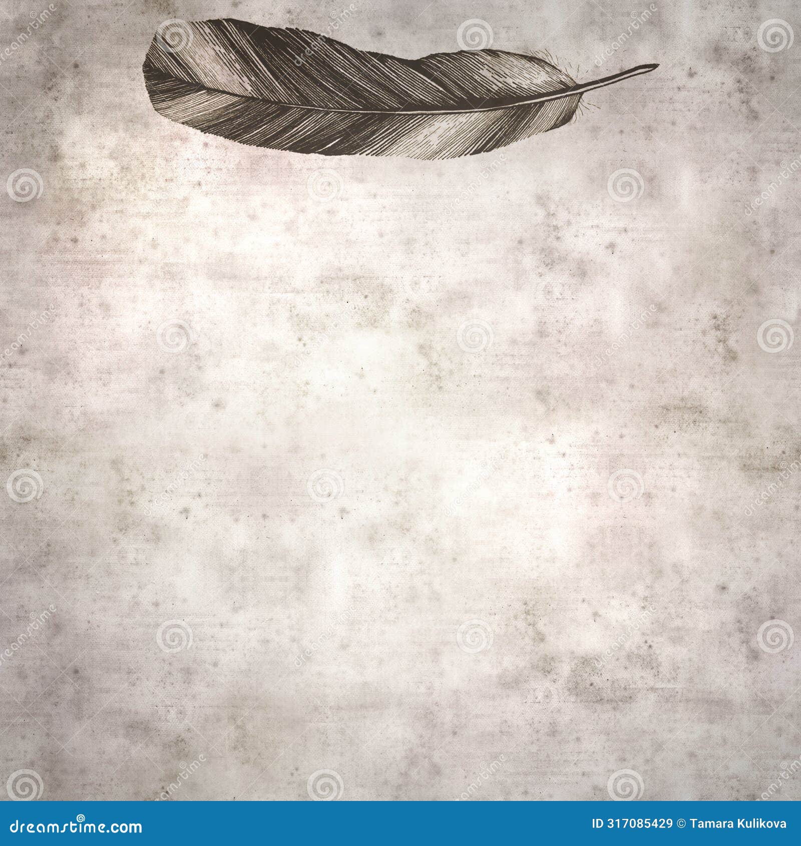 Textured Stylish Old Paper Background, Square, with Feather Stock ...