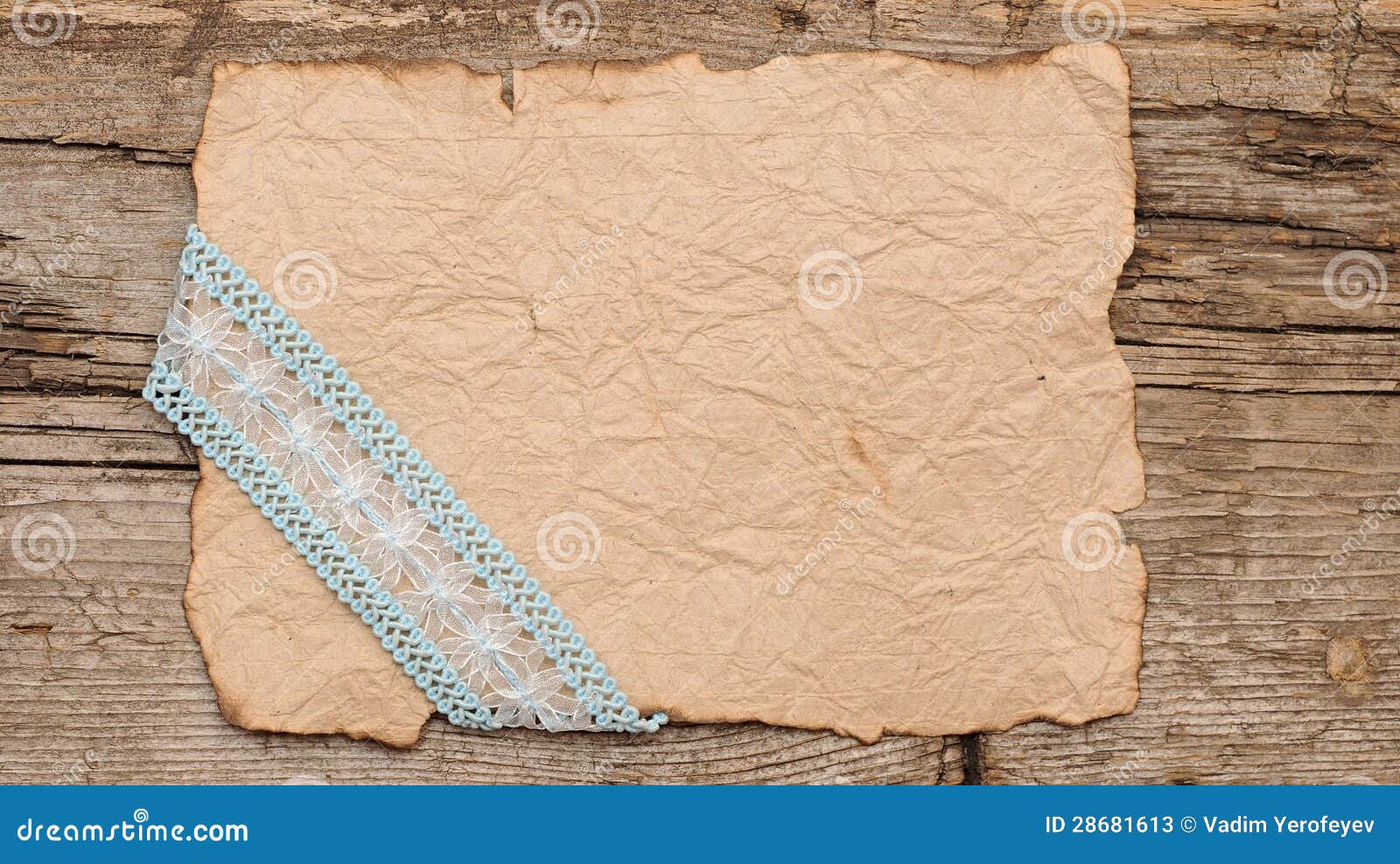 Old Paper with Beutiful Ribbon Stock Image - Image of design, blank ...