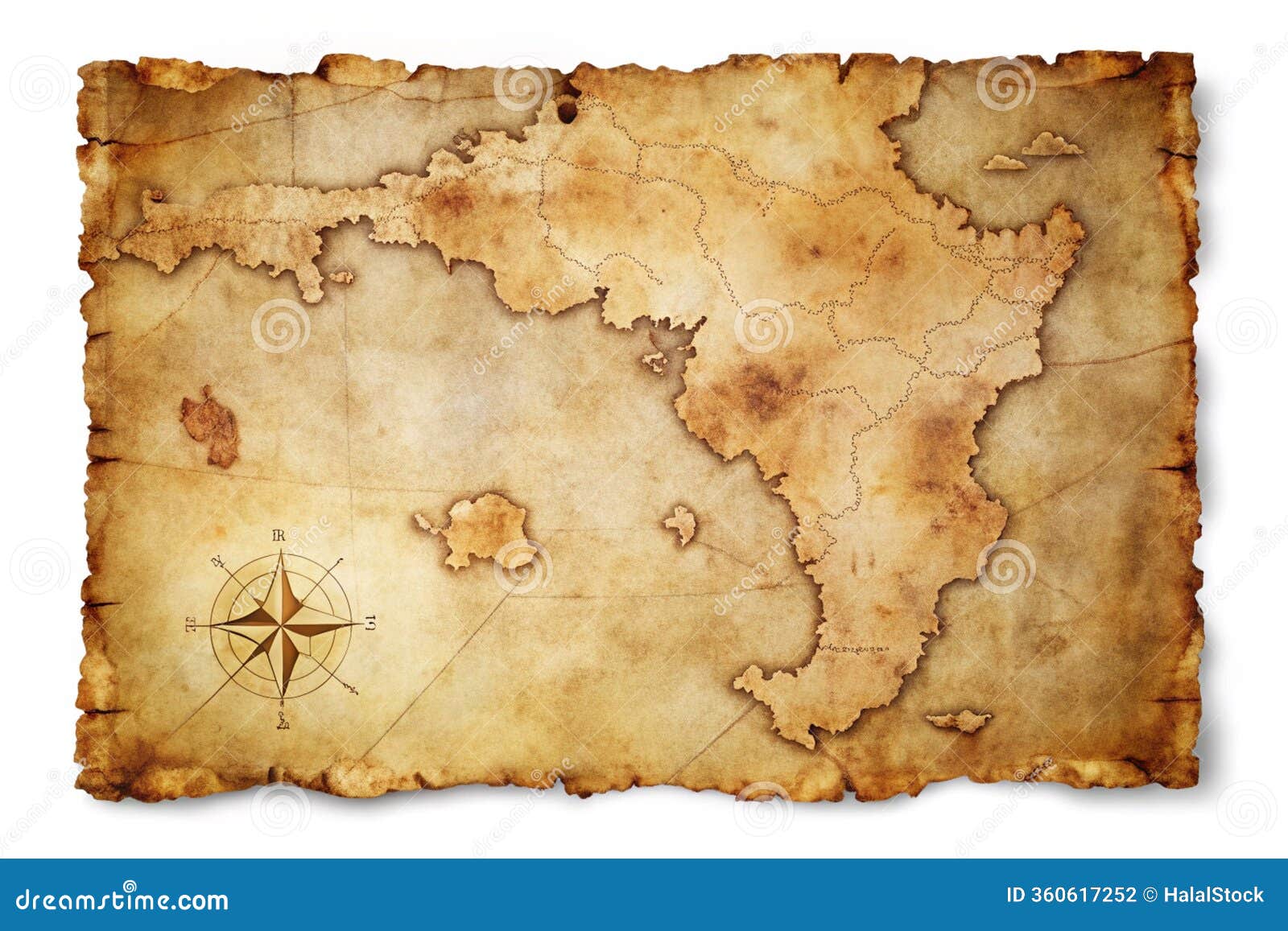 Old Paper or Blank Pirates Map Isolated with Clipping Path Stock ...
