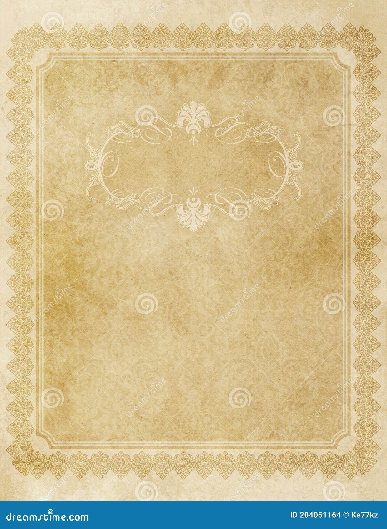 Old Paper with Border and Vintage Frame Stock Illustration ...