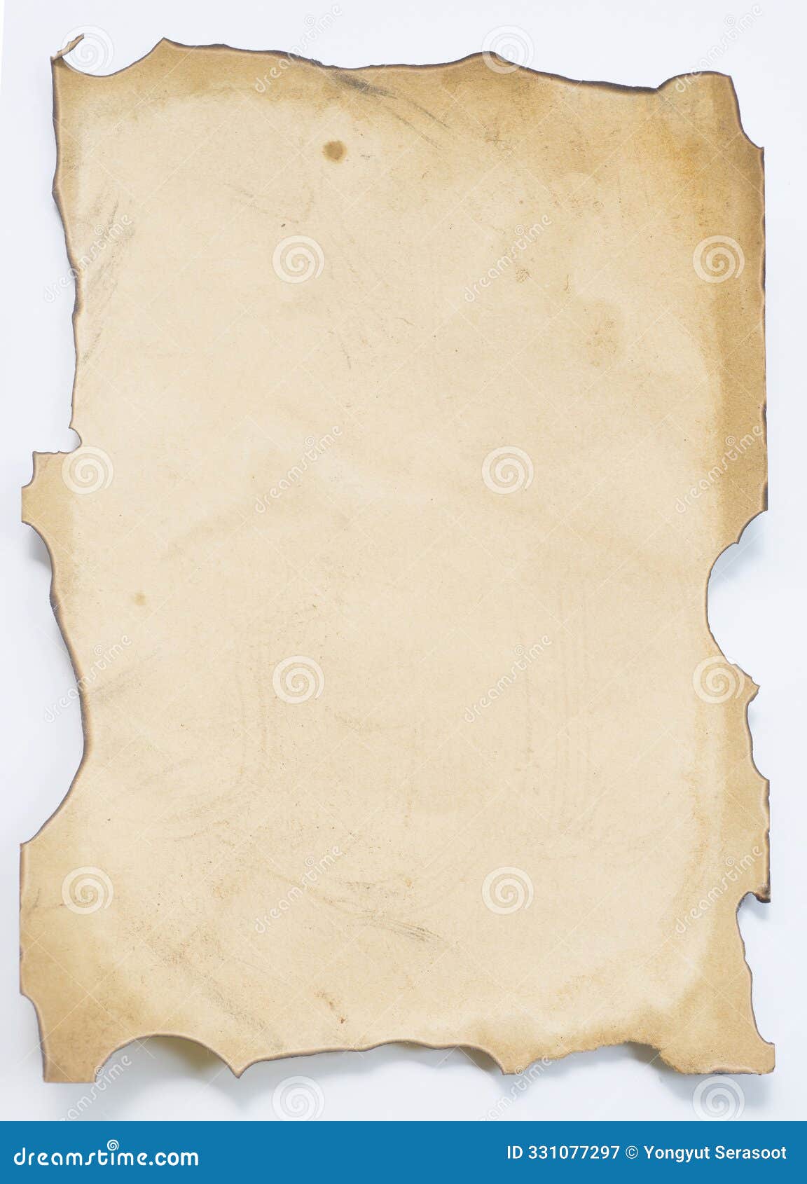 Old Paper with Burn Edges on White Areas Stock Image - Image of ...
