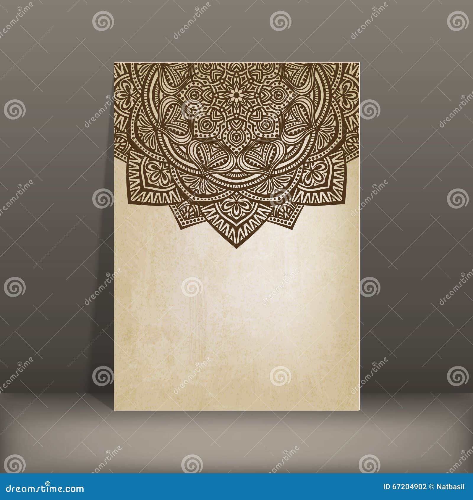 Old Paper Card with Circular Pattern Stock Vector - Illustration of ...
