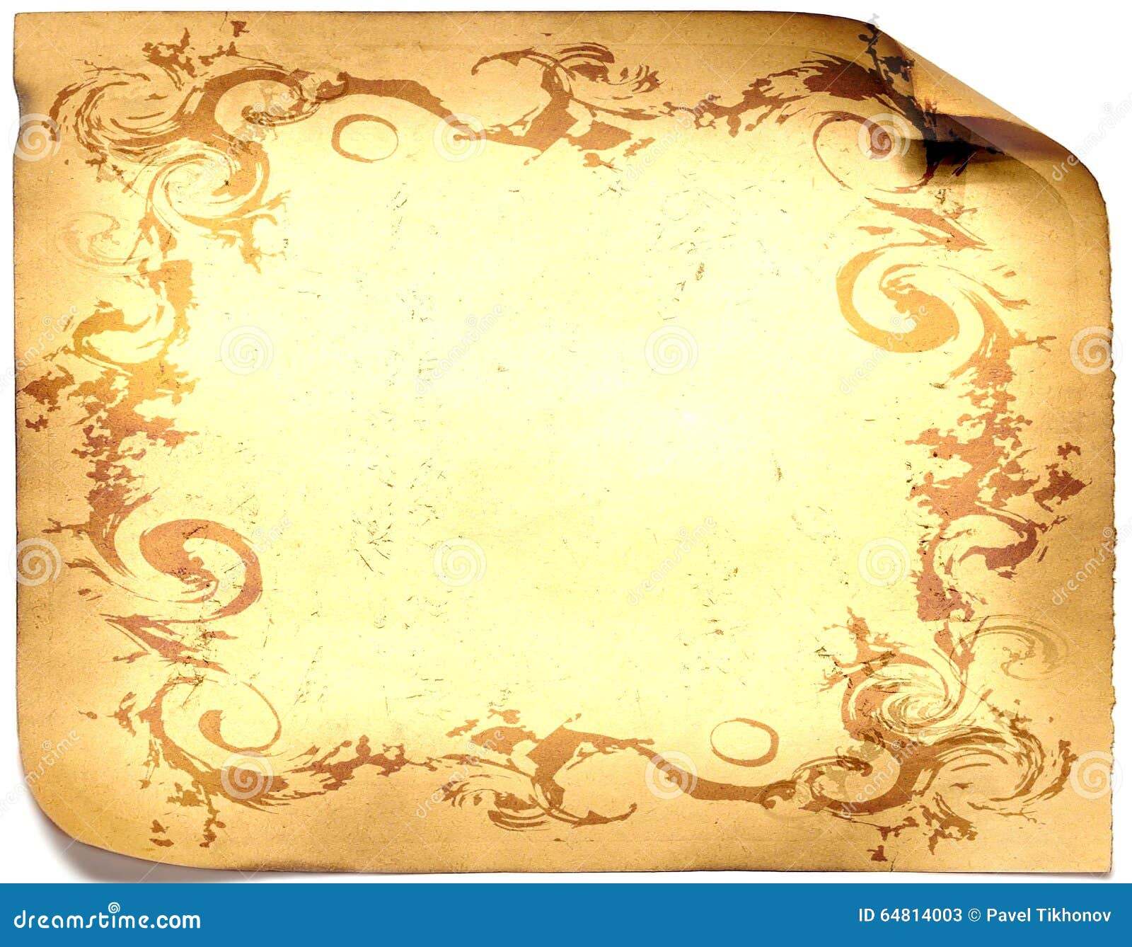 Old Paper Card, Gold Paper for Writing, or Background, Illustration ...