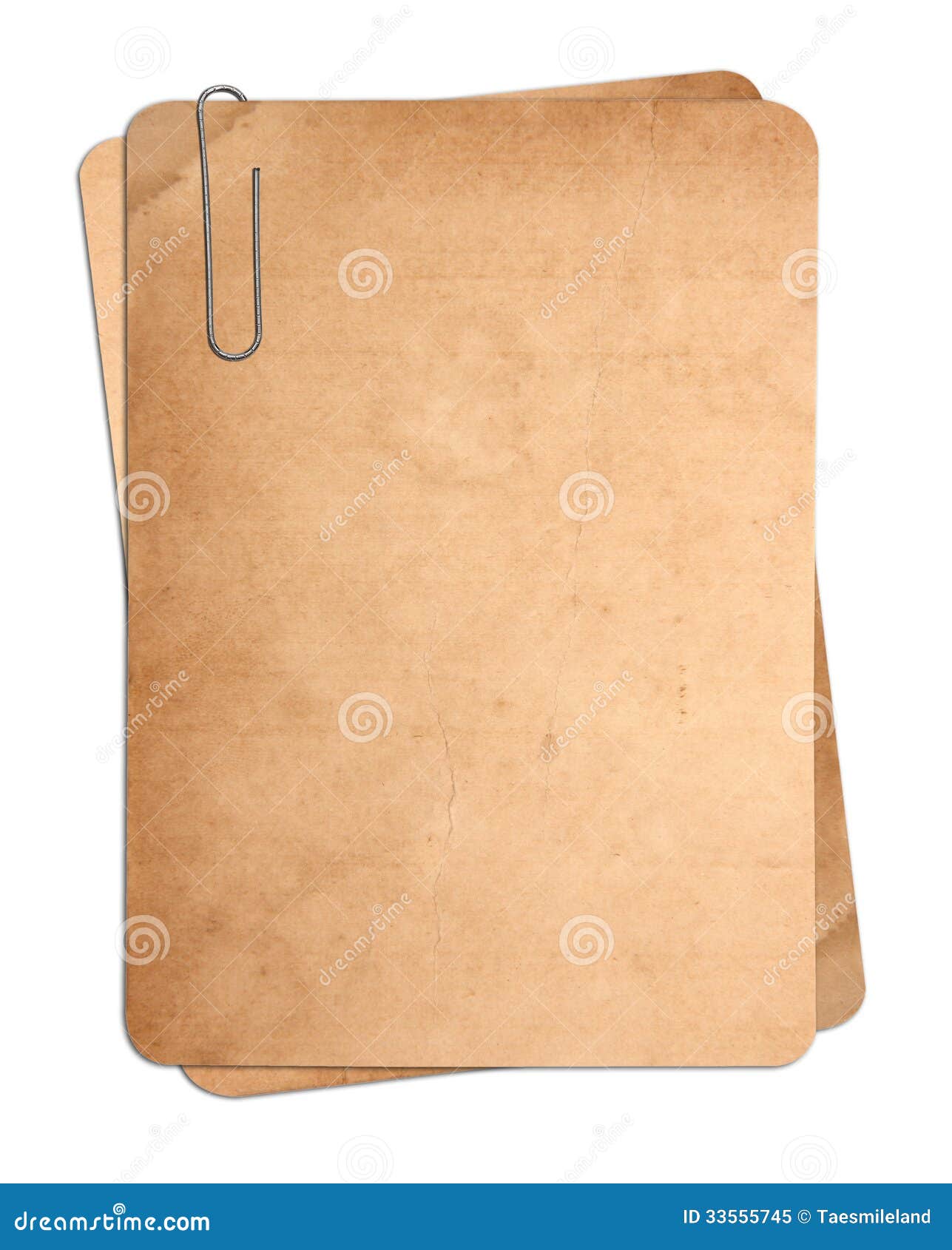 Old paper cards with clip stock image. Image of cardboard - 33555745