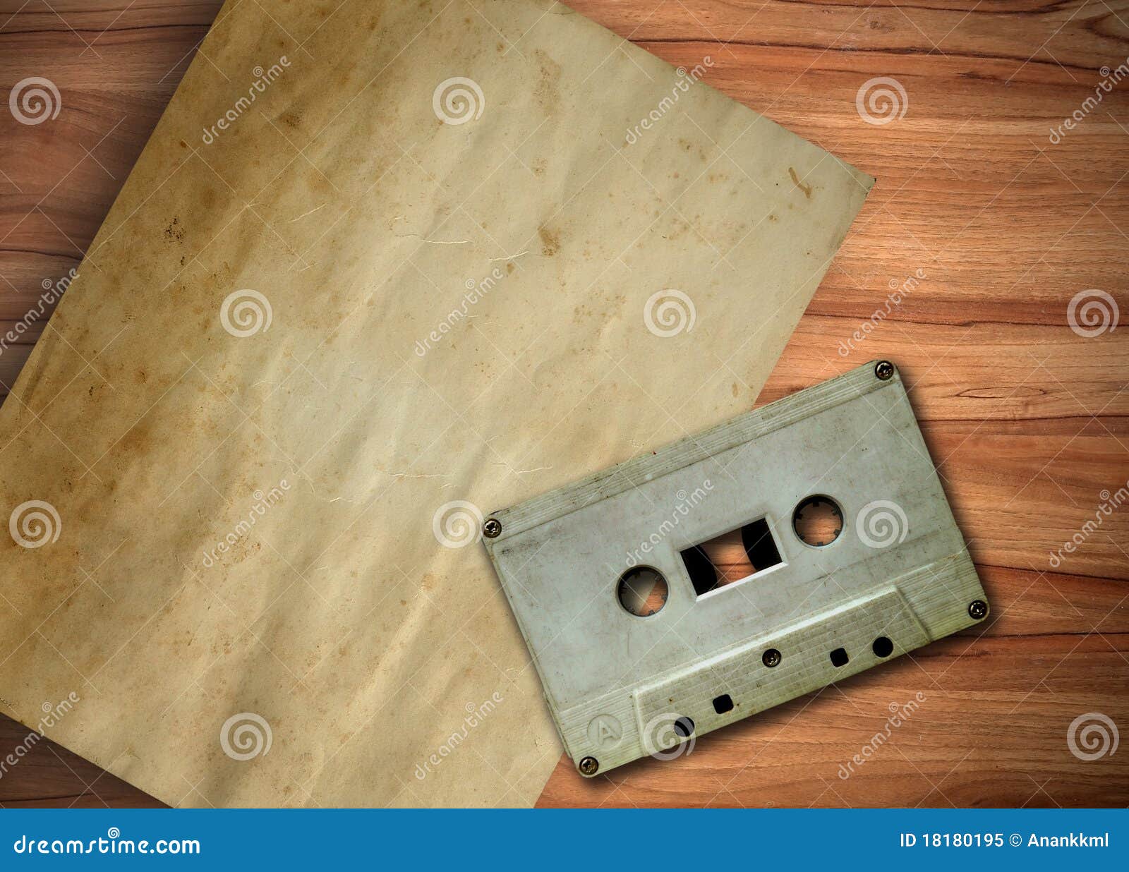 Old paper and cassette stock image. Image of dirt, ancient - 18180195