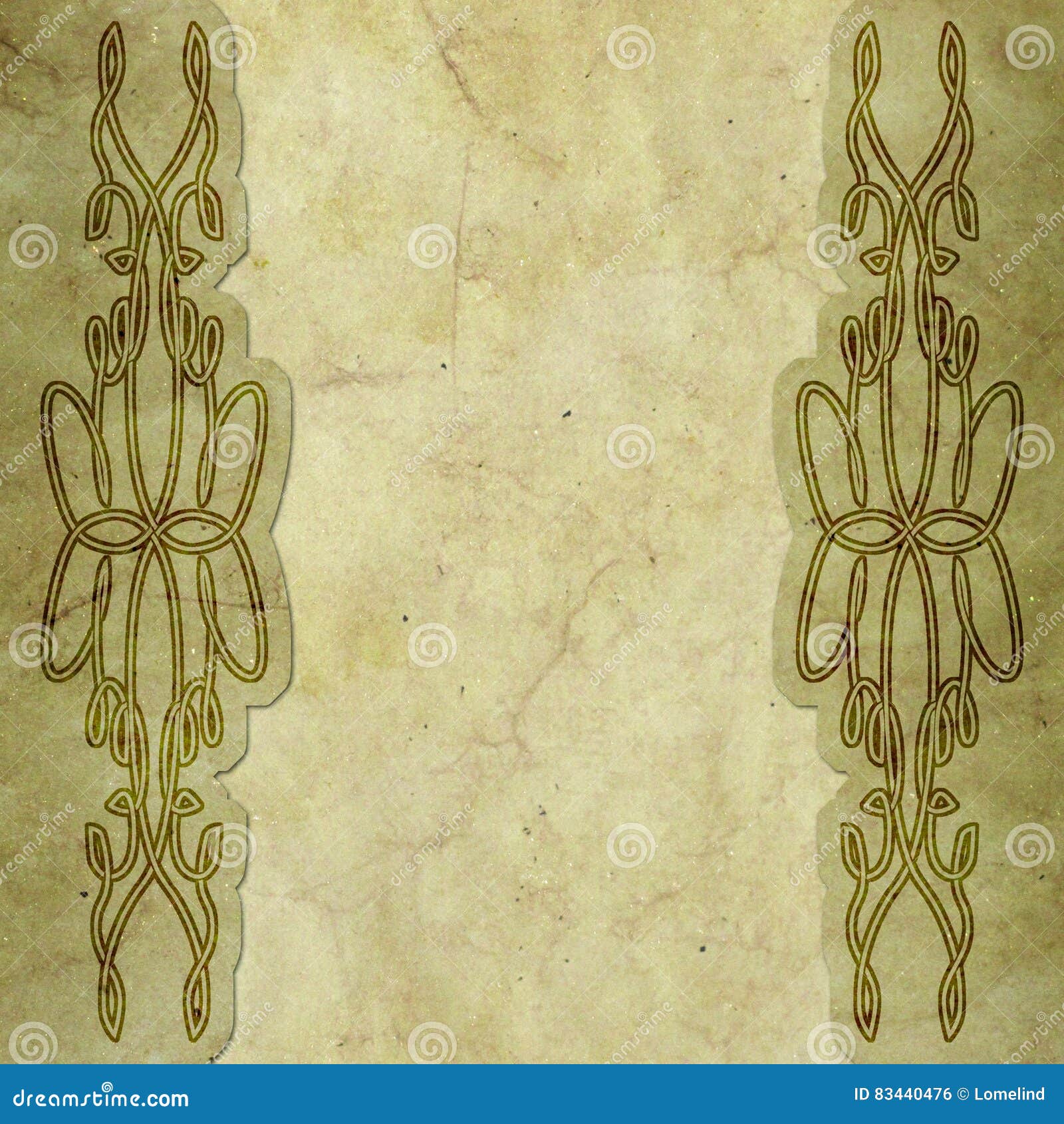 Old Paper with Celtic Pattern Stock Illustration - Illustration of ...