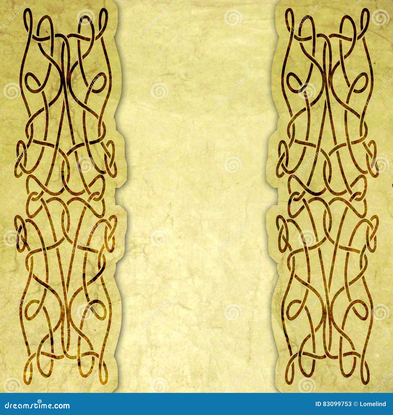 Old Paper with Celtic Pattern Stock Illustration - Illustration of ...
