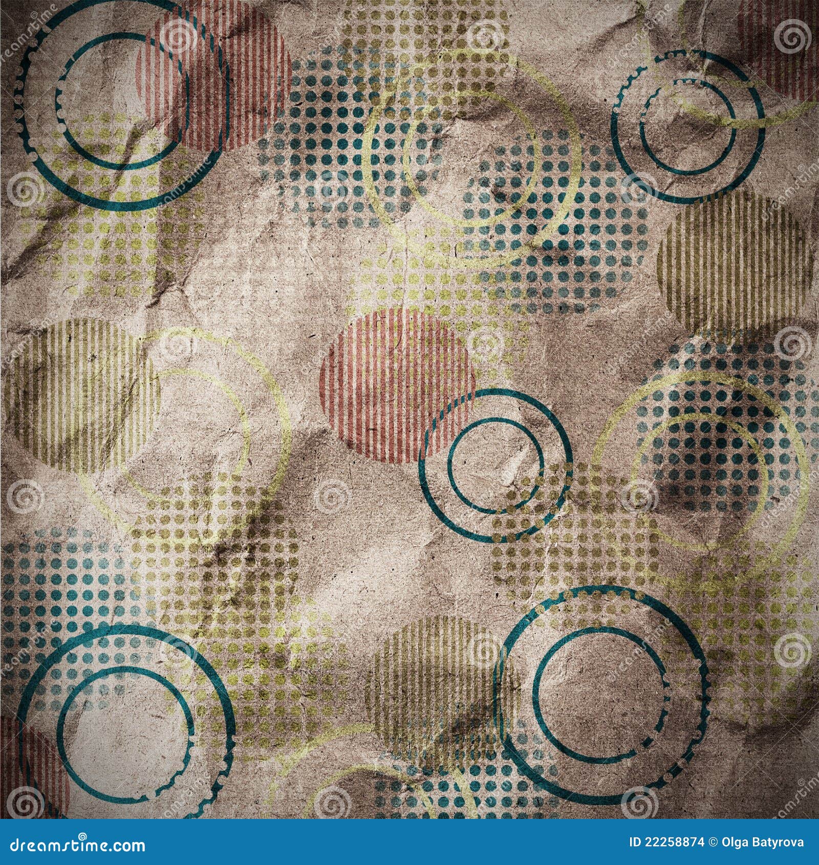 Old paper with circles stock illustration. Illustration of crossing ...