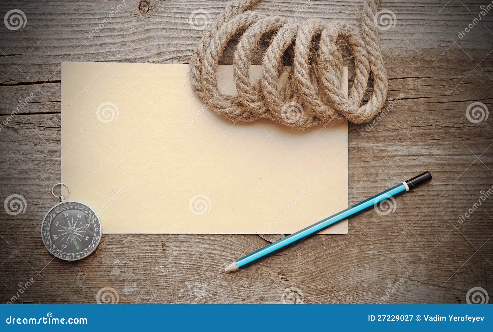 Old Paper, Compass, Rope And Model Classic Boat Royalty-Free Stock ...