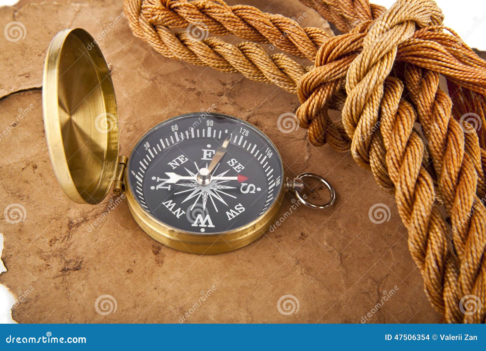 Old paper and a compass stock photo. Image of line, frame - 47506354