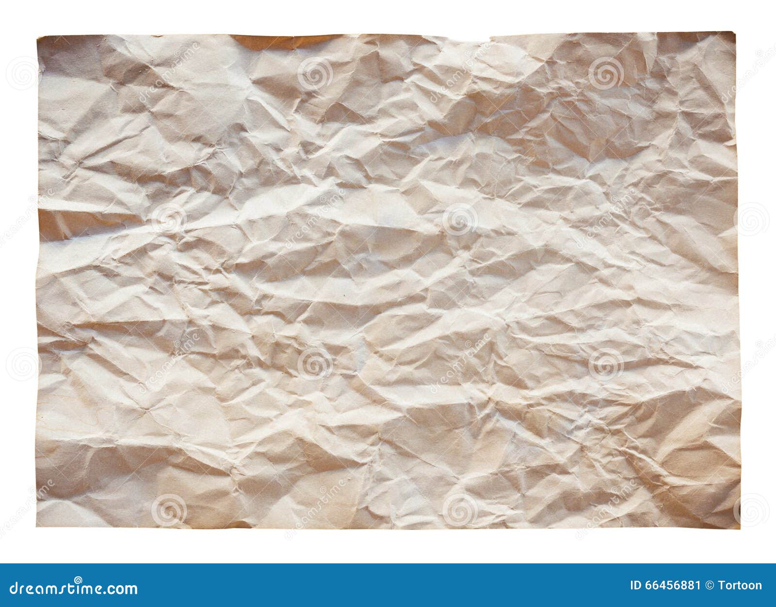 Old Paper Crumpled on Isolated Stock Image - Image of antique, page ...