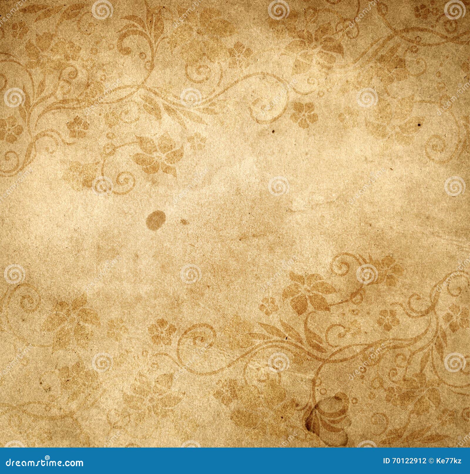Old Paper with Decorative Floral Patterns. Stock Illustration ...