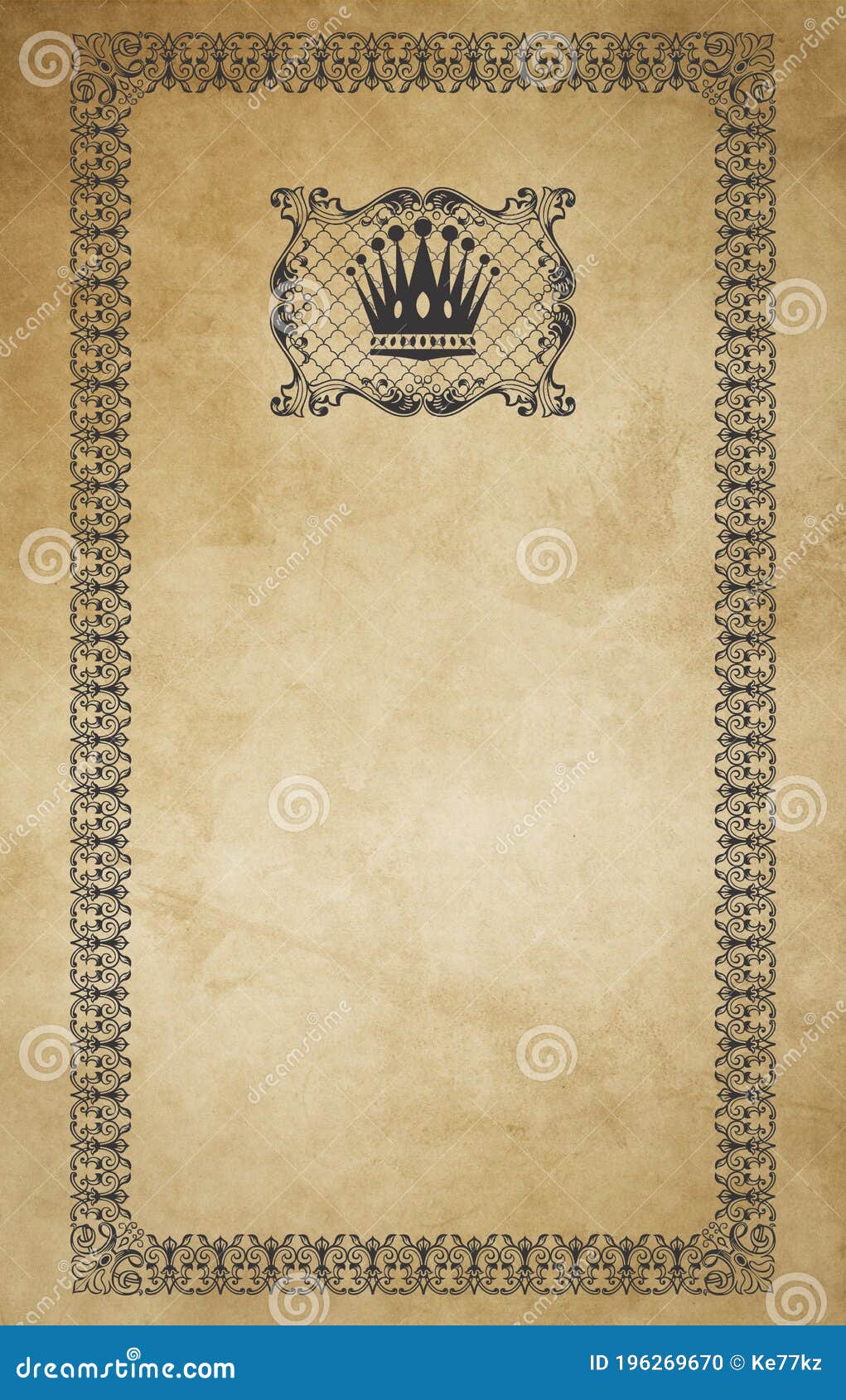 Old Paper with Decorative Vintage Border Stock Illustration ...