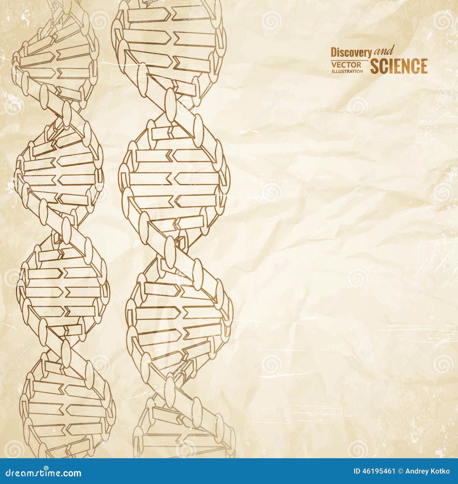 Old paper with dna. stock vector. Illustration of icon - 46195461