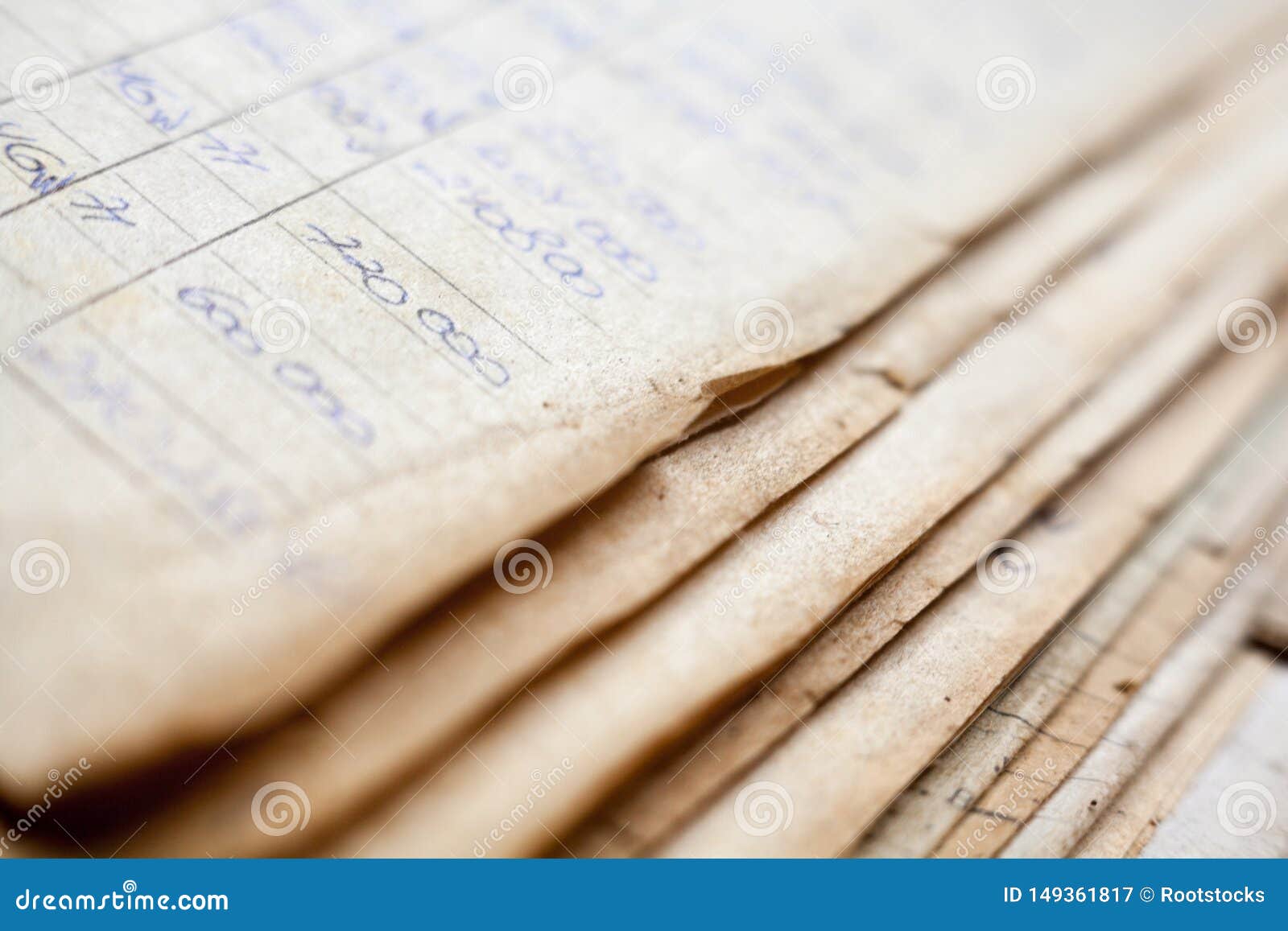Old Paper Documents in the Archive Stock Image - Image of financial ...