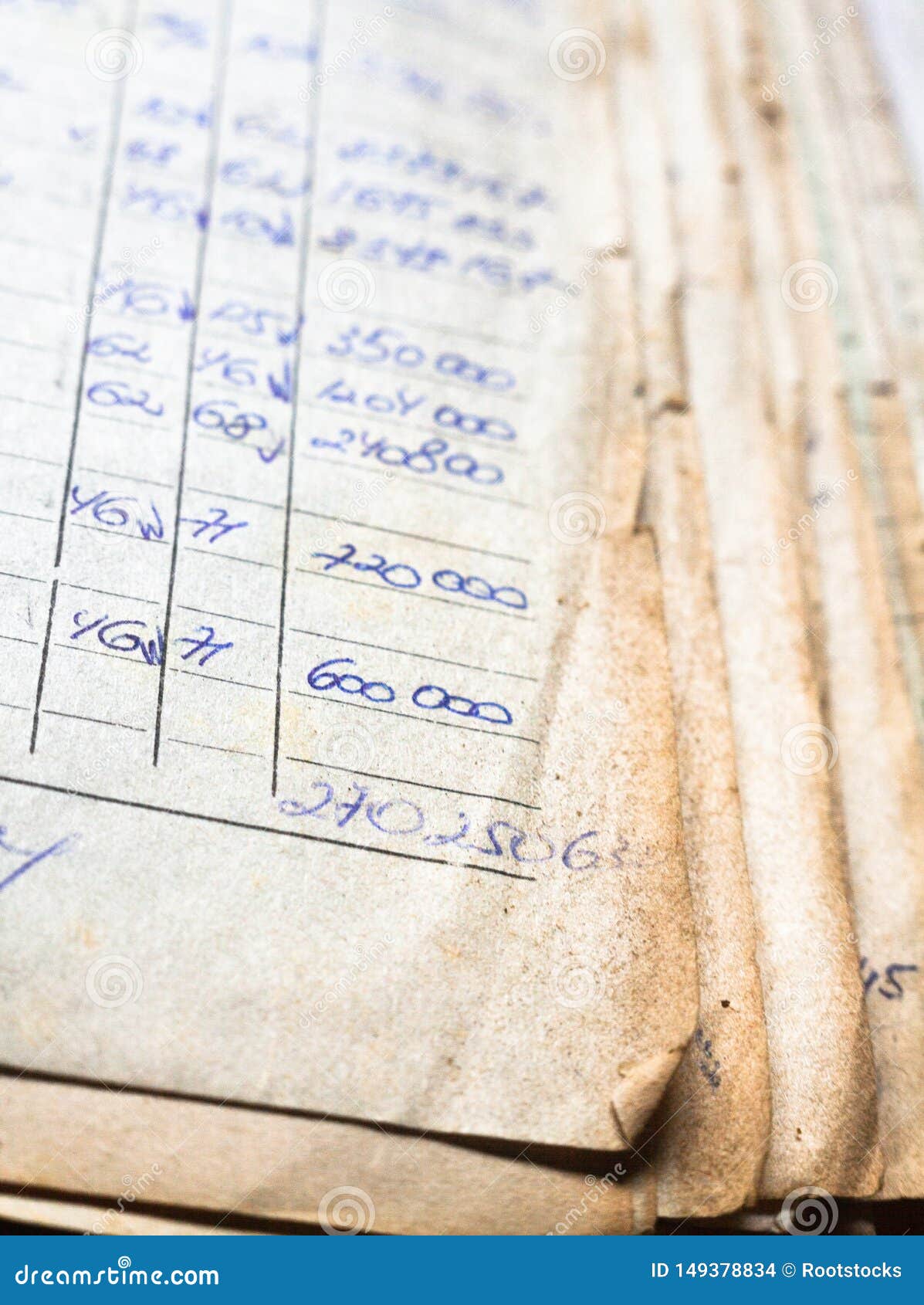 Old Paper Documents in the Archive Stock Photo - Image of brown ...