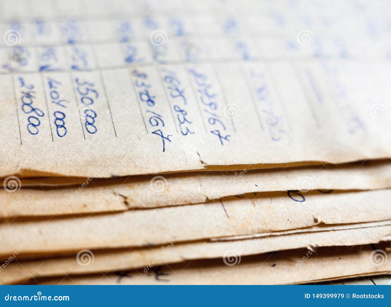 Old Paper Documents in the Archive Stock Image - Image of financial ...