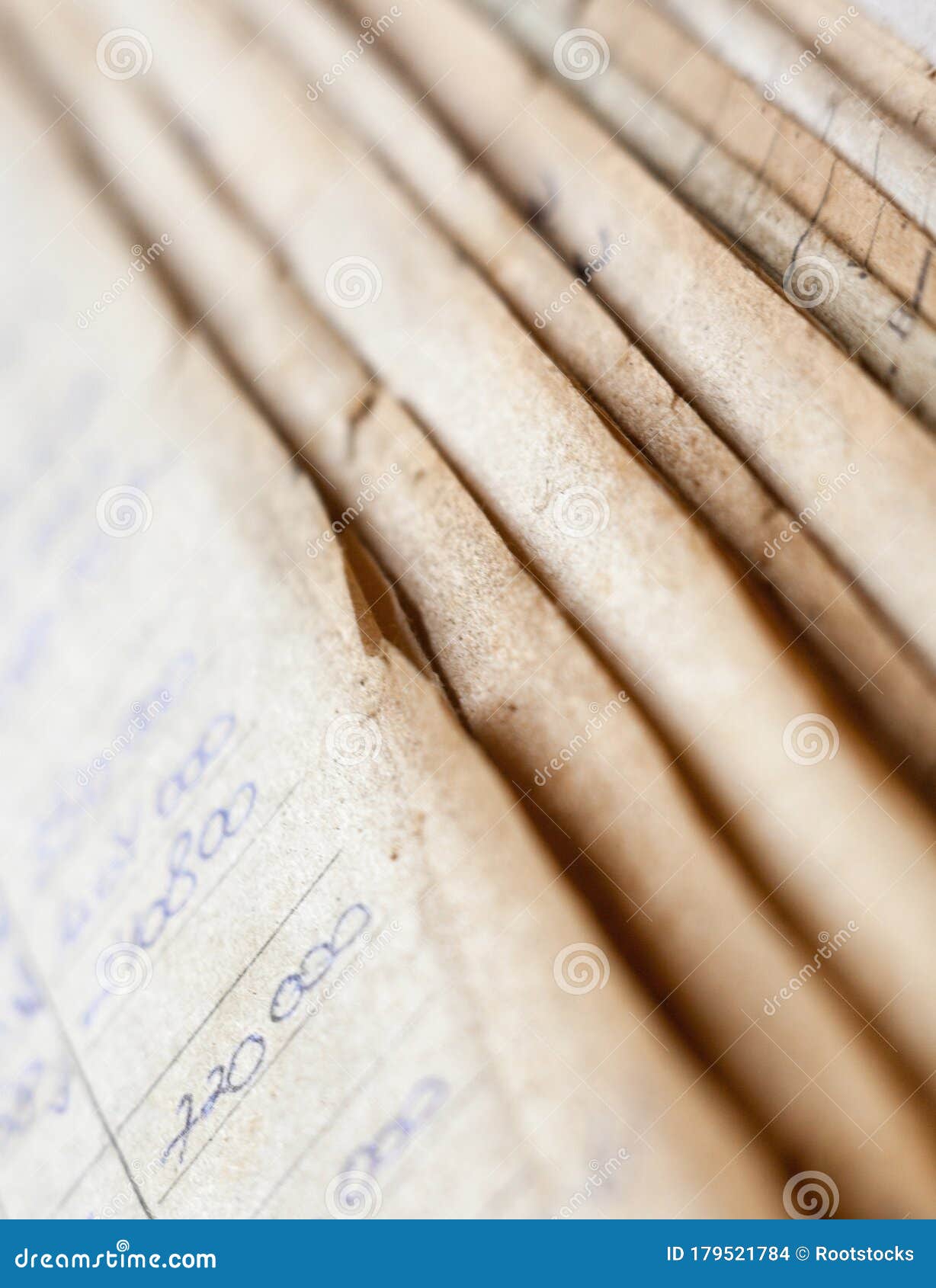 Old Paper Documents in the Archive Stock Photo - Image of financial ...